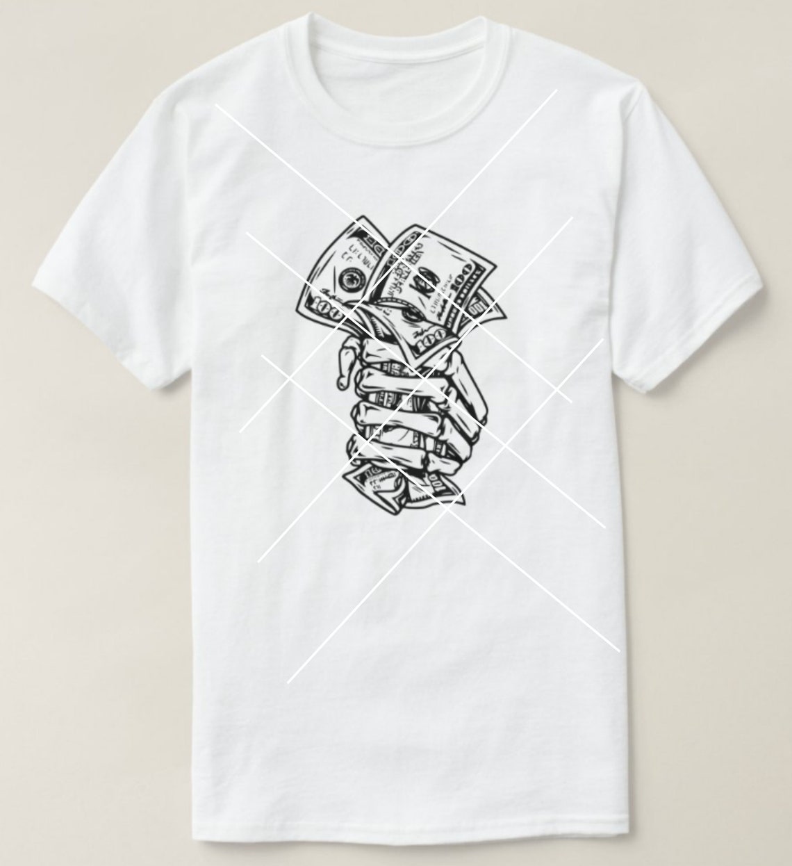 Skeleton Holding 100 Dollar Bills SVG, Money SVG, Cash SVG, Rich Rap ...