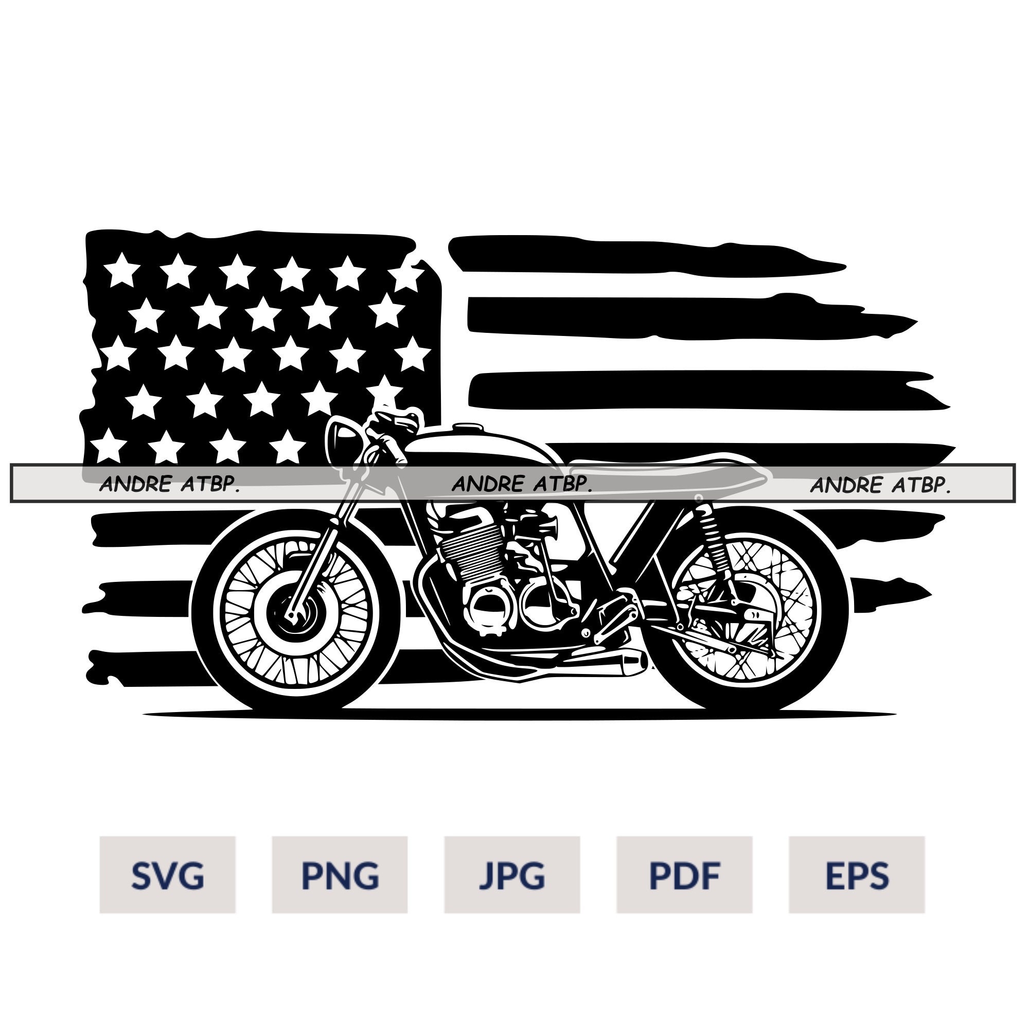 US Cafe Racer Motorbike Svg, Motorcycle Clipart, Sports Biker Cut File ...