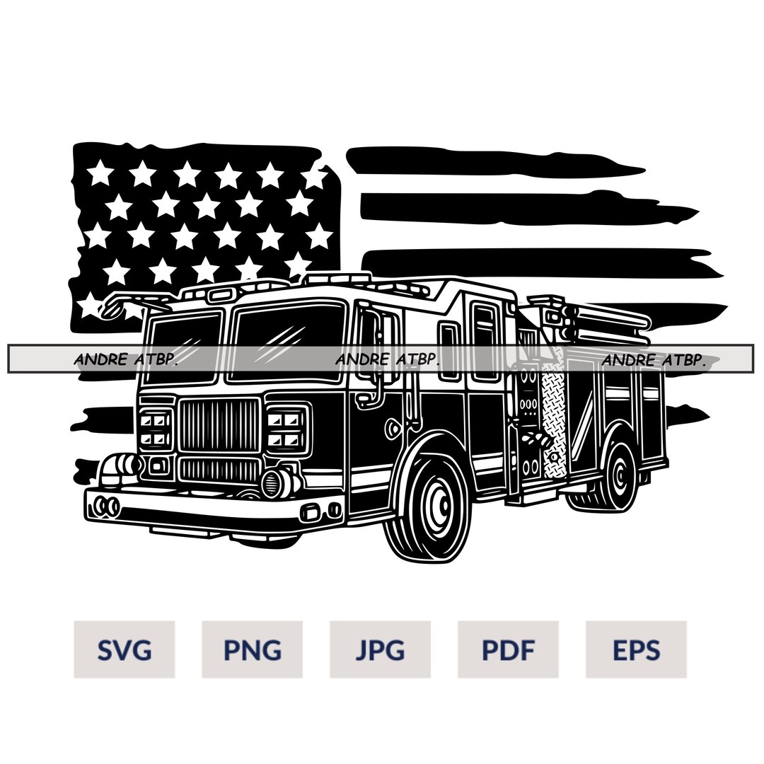 US Fire Truck SVG | Fire Engine SVG | First Responder Svg | Fire Truck ...