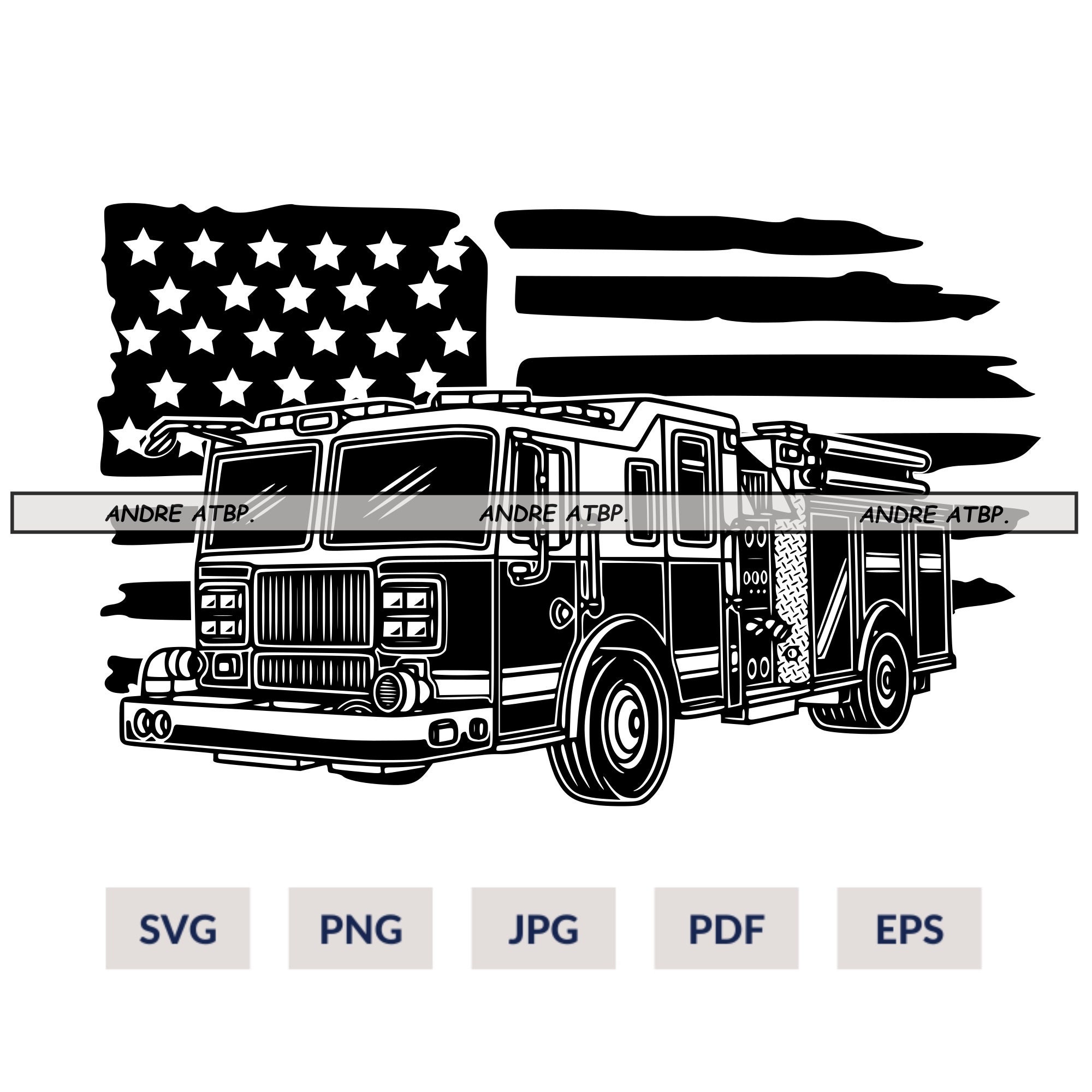 US Fire Truck SVG | Fire Engine SVG | First Responder Svg | Fire Truck ...