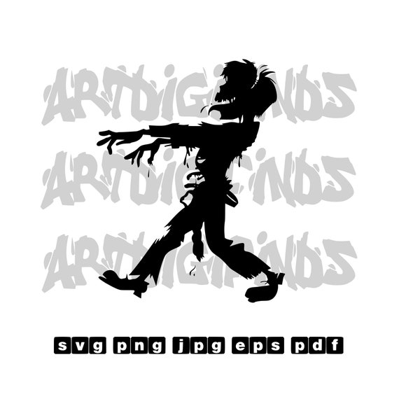 Zombie SVG Horror SVG Zombie Silhouette Cricut Cut File - Etsy