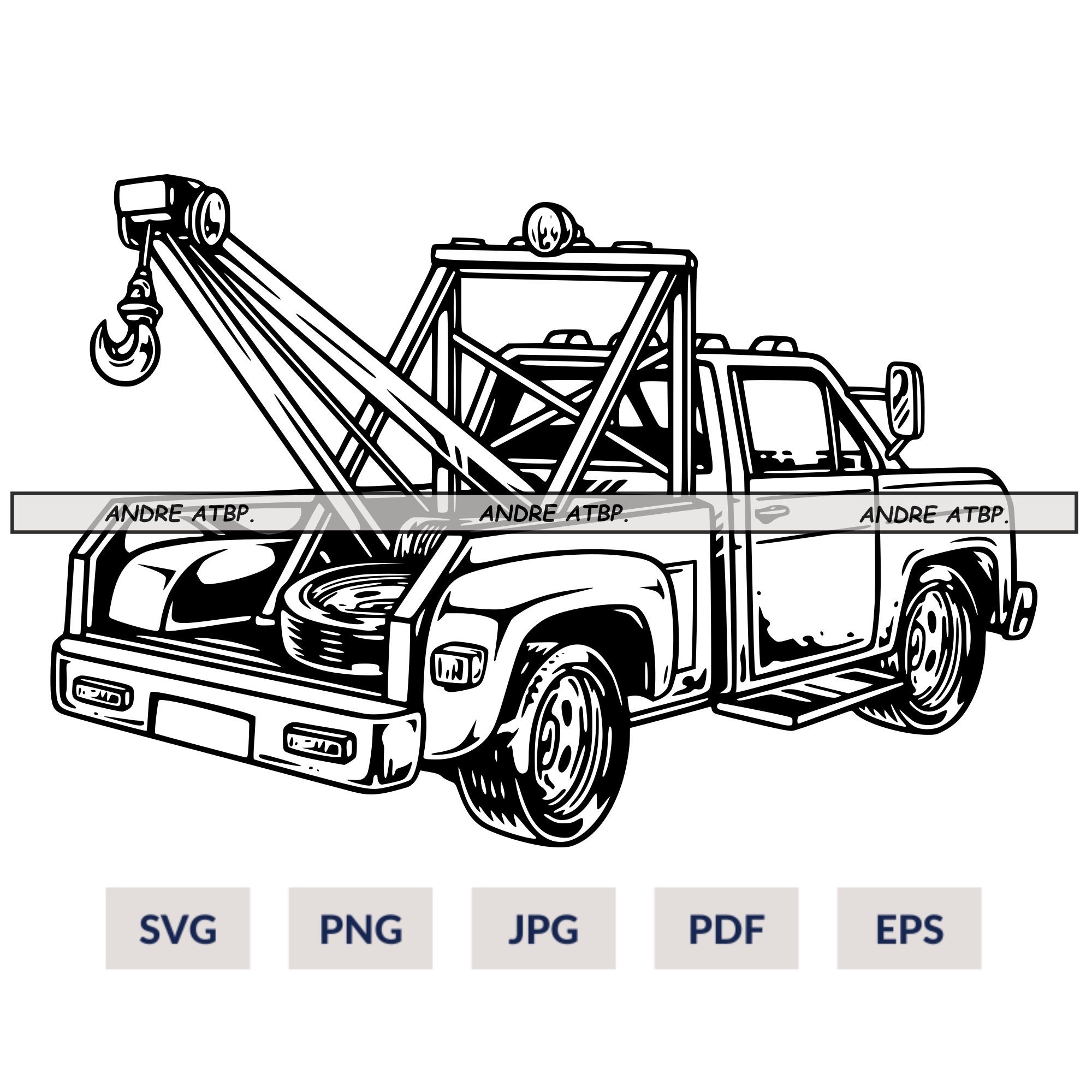 Tow Truck SVG, Vintage Car Towing SVG, Tow Truck Clipart, Towing Truck ...