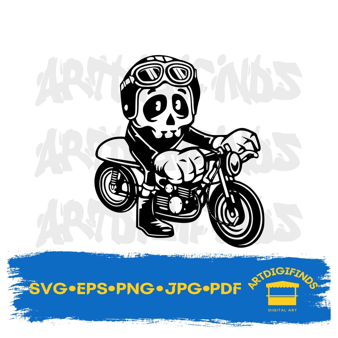 Skull Cafe Racer Svg Racer Skull Svg Motorbike Svg Skull - Etsy