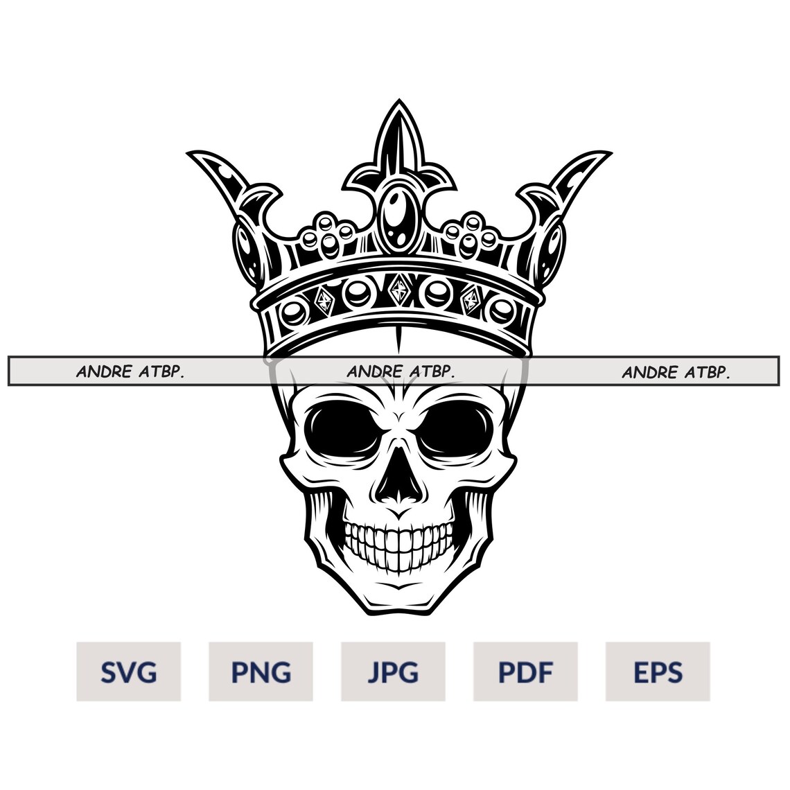 King Skull Svg, Skull Svg, Skull King Svg, King Skull Clipart, Skeleton ...