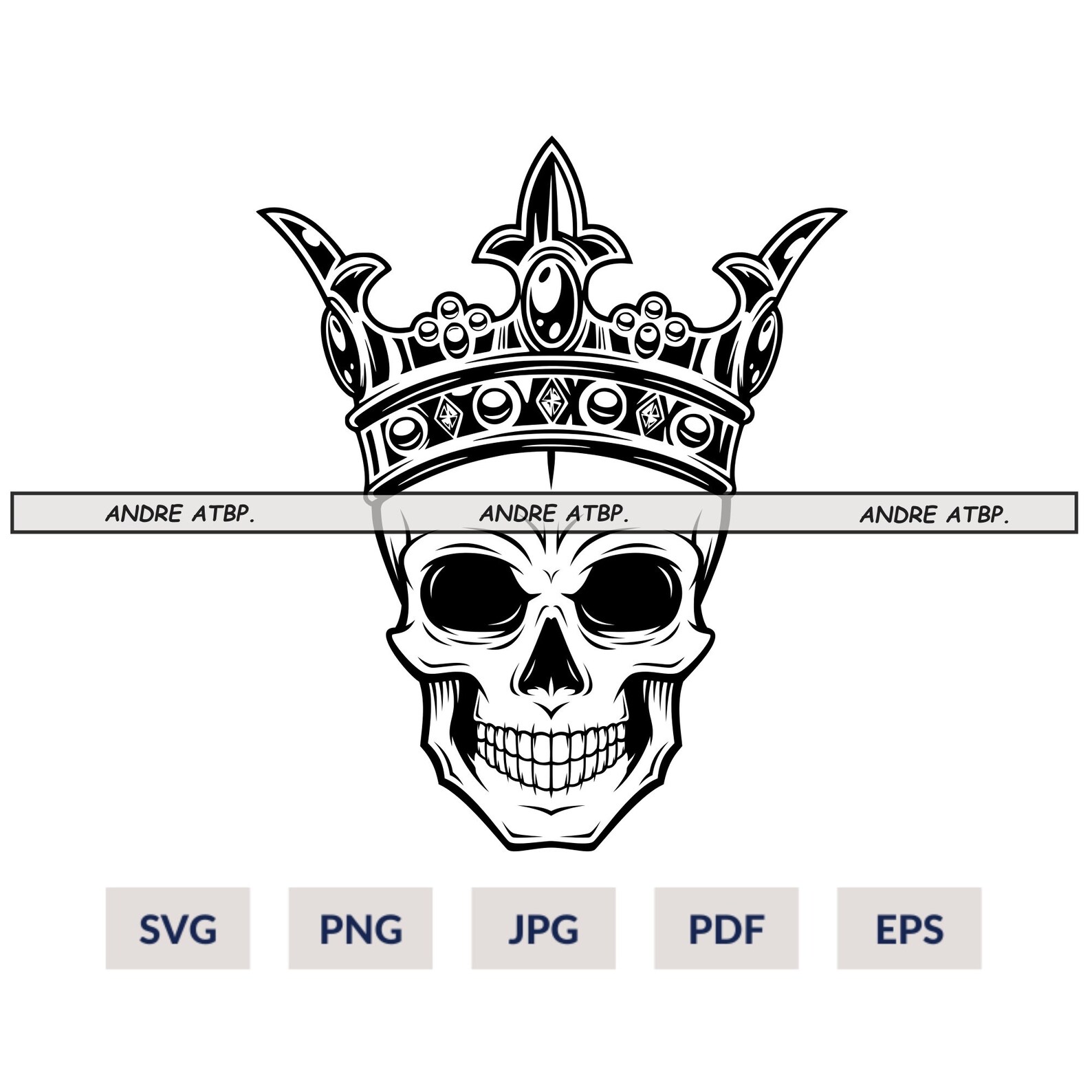 King Skull Svg, Skull Svg, Skull King Svg, King Skull Clipart, Skeleton ...