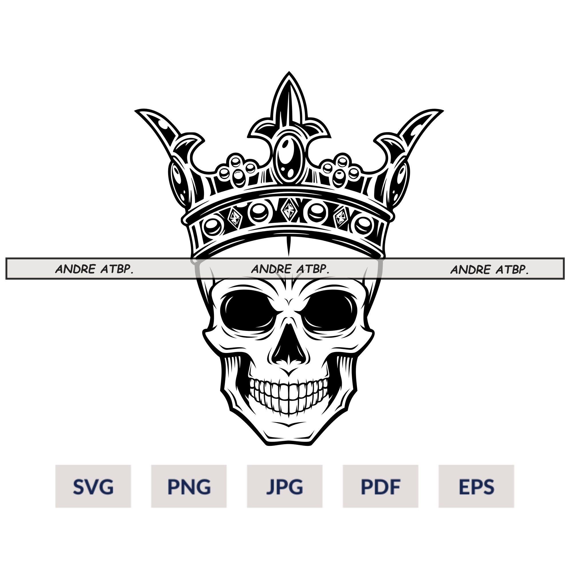 King Skull Svg, Skull Svg, Skull King Svg, King Skull Clipart, Skeleton ...