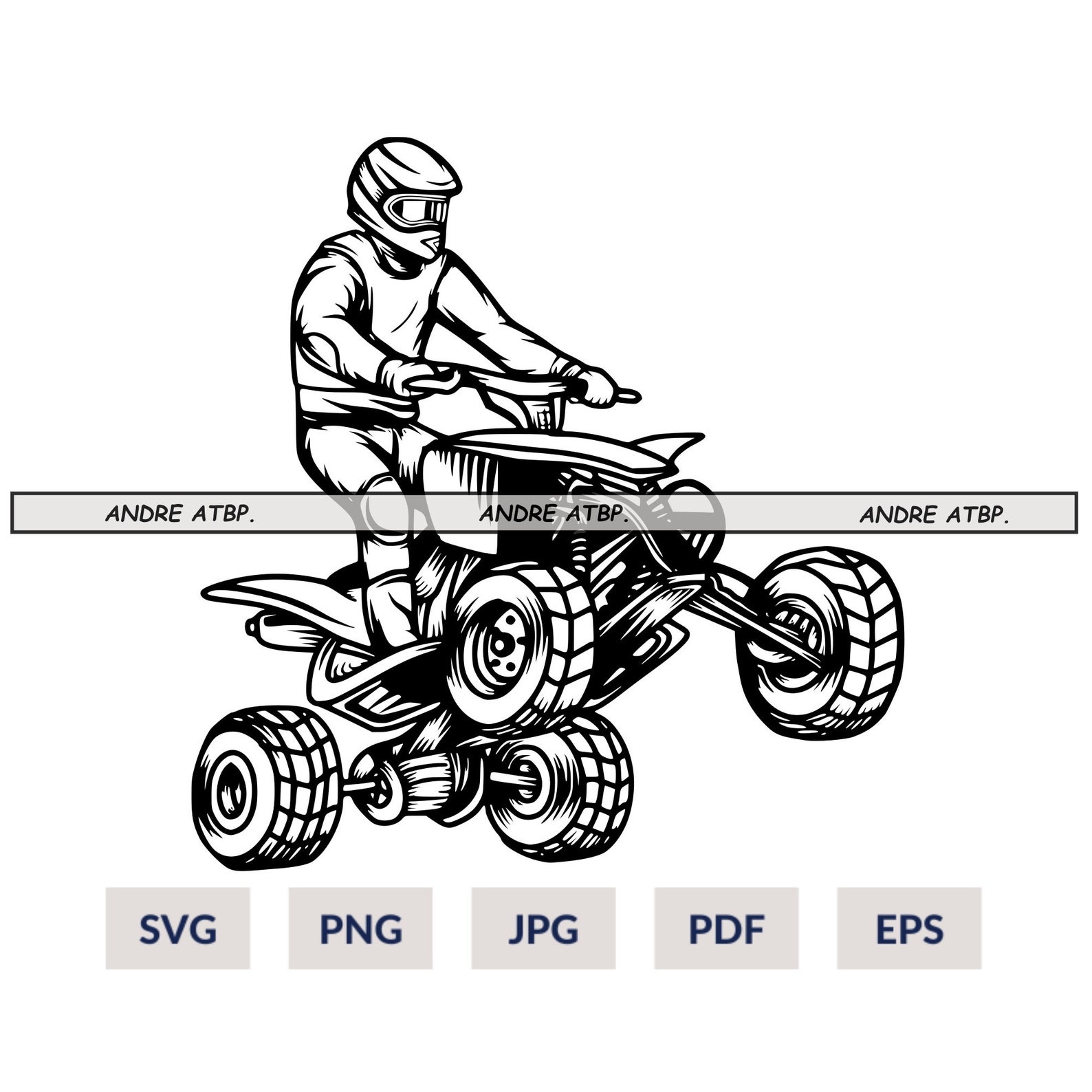 ATV Svg, Atv Racing Svg, 4 Wheeler Svg File, Atv Clipart, Quad Riding ...