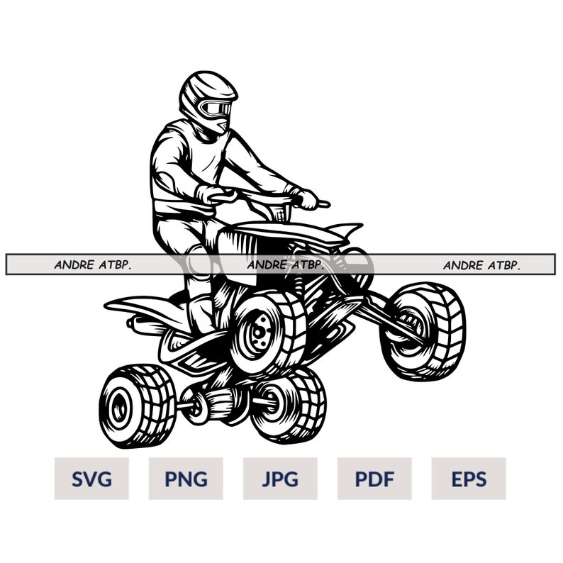 ATV Svg, Atv Racing Svg, 4 Wheeler Svg File, Atv Clipart, Quad Riding ...