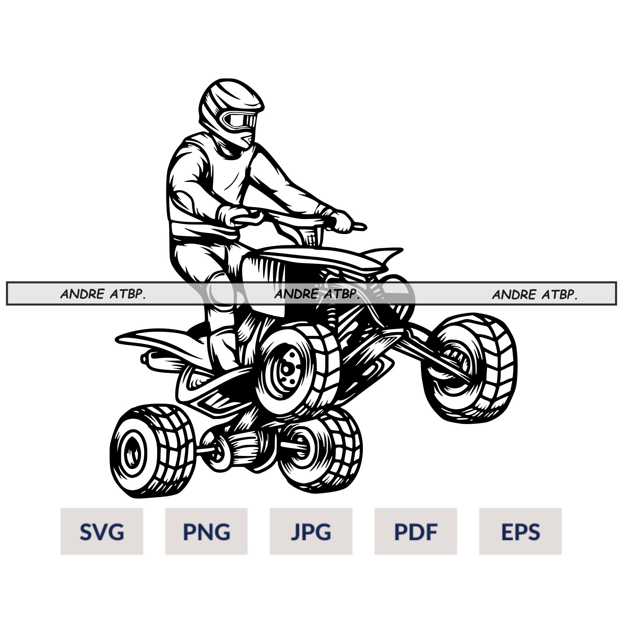 ATV Svg, Atv Racing Svg, 4 Wheeler Svg File, Atv Clipart, Quad Riding ...