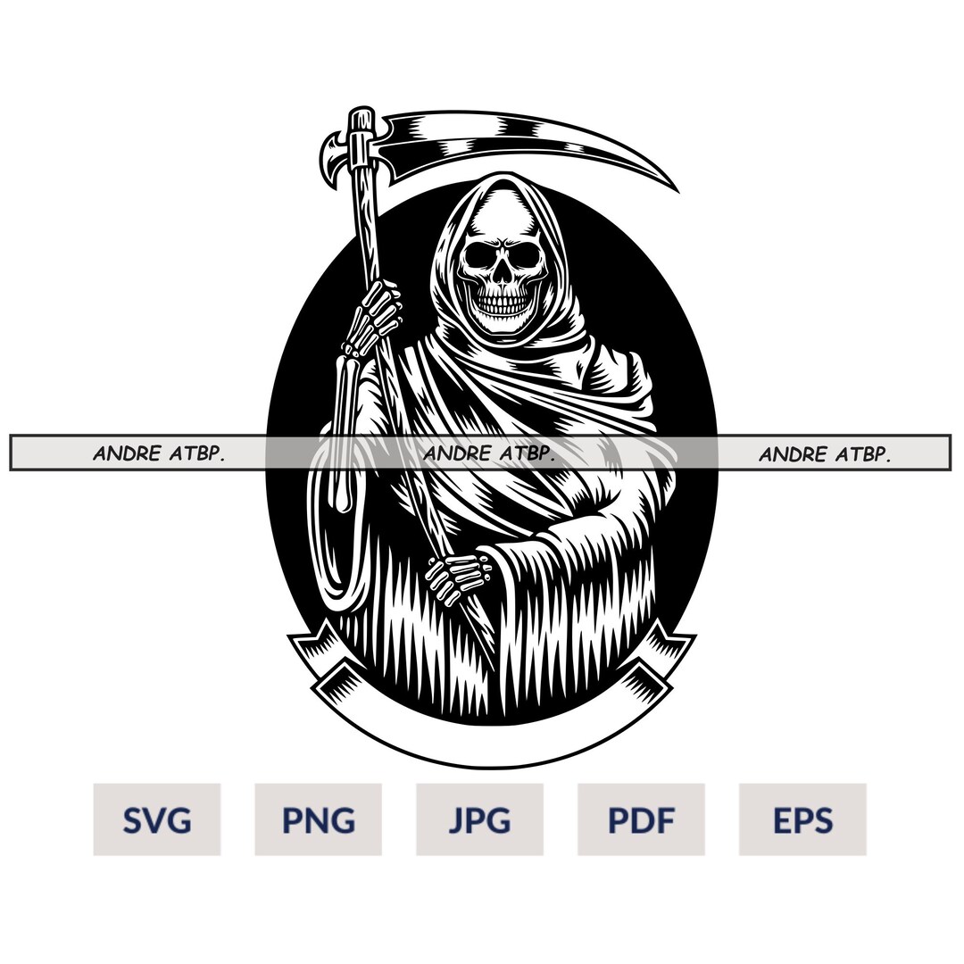 Grim Reaper Svg | Skeleton Svg | Death Svg | Horror T-shirt | Halloween ...