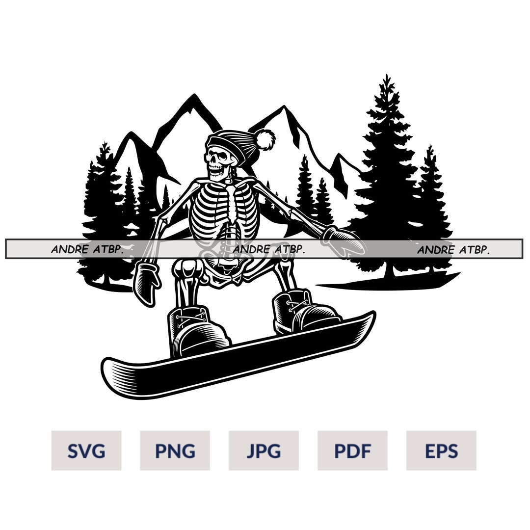 Skeleton Snowboarding Svg, Skeleton Svg, Snowboard Svg, Skeleton ...