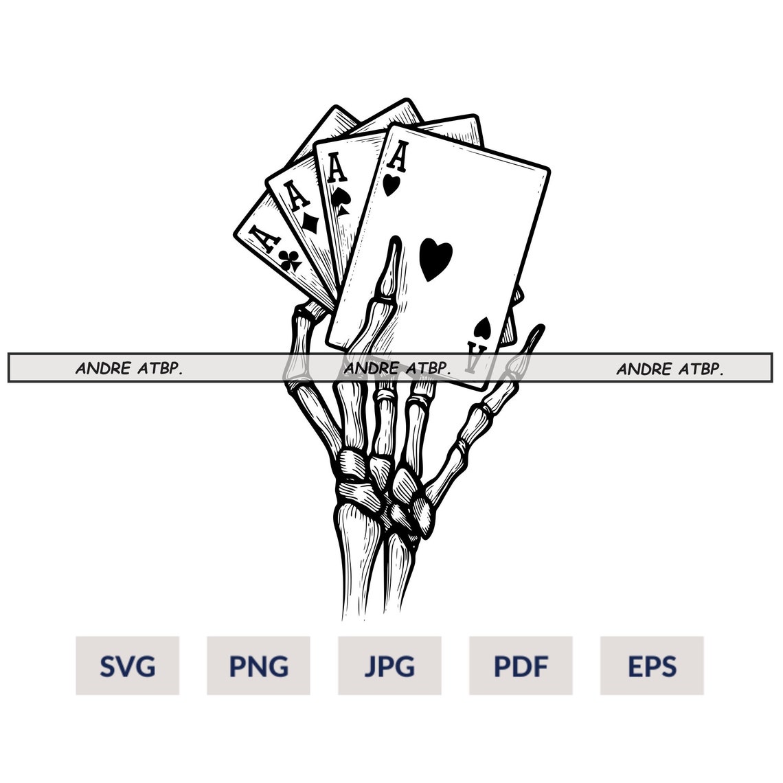 Skeleton Hand With Four Aces Svg, Four Aces SVG, Skeleton Cards Svg ...