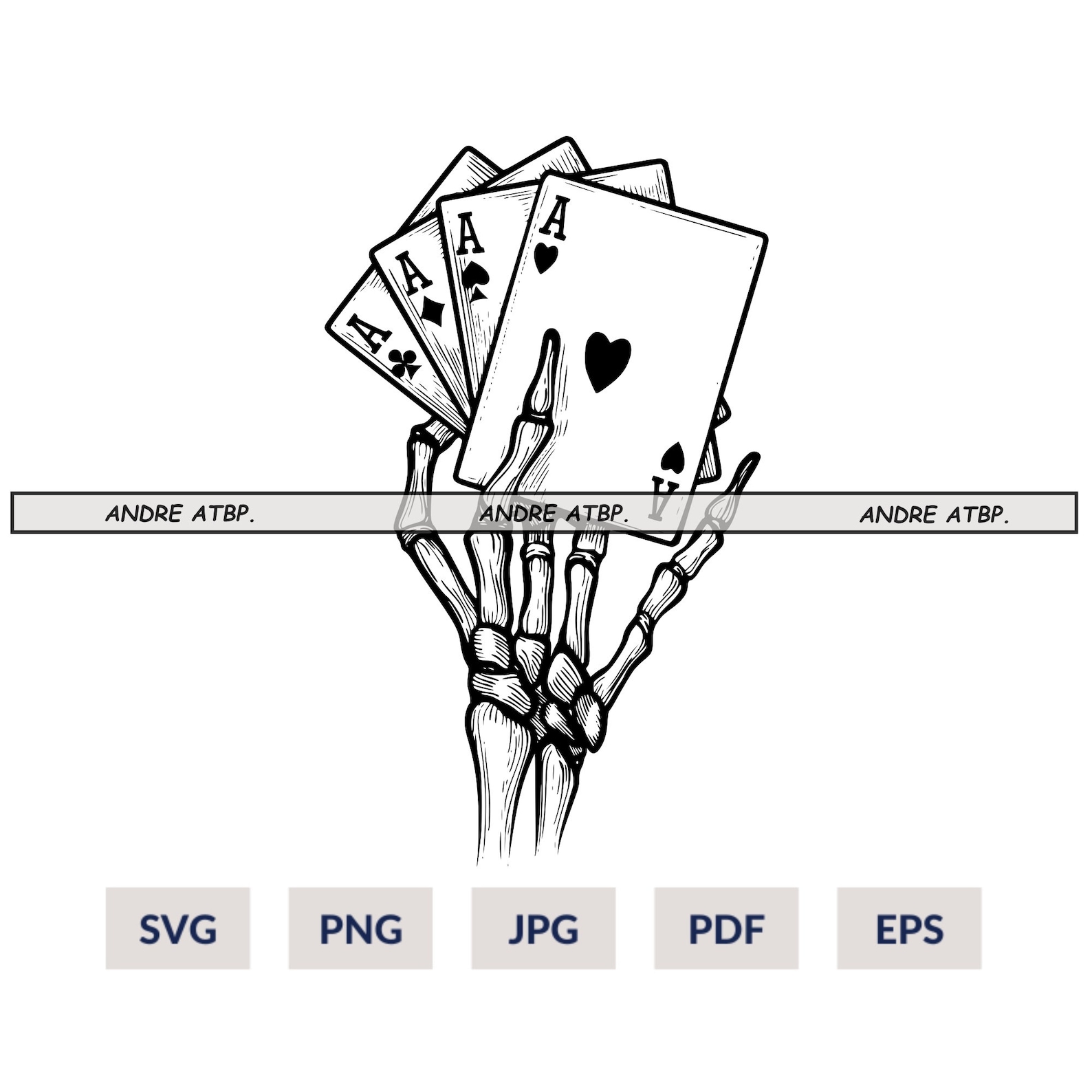 Skeleton Hand With Four Aces Svg, Four Aces SVG, Skeleton Cards Svg ...