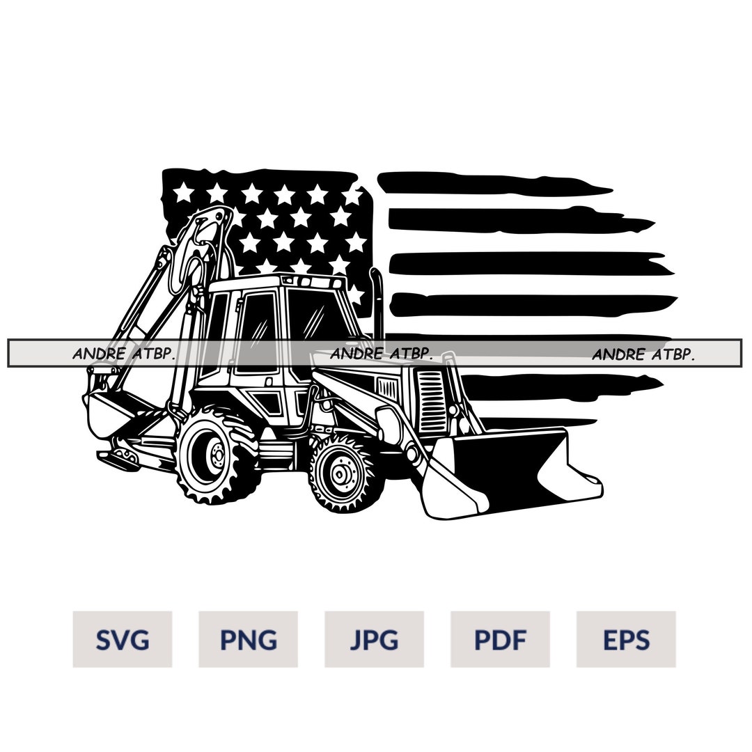 US Backhoe-loader Clipart-vector Clip Art Graphics-digital Download ...