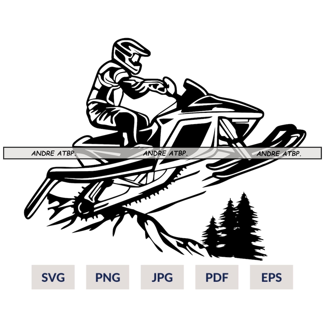 Snowmobile SVG, Winter SVG, Snowmobile Clipart, Snowmobile Svg Cut ...