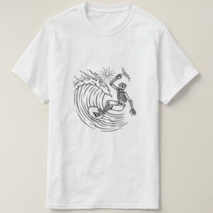 Surfing Skeleton SVG, Surf T-shirt Logo Graphics, Cut Files, Surfer ...