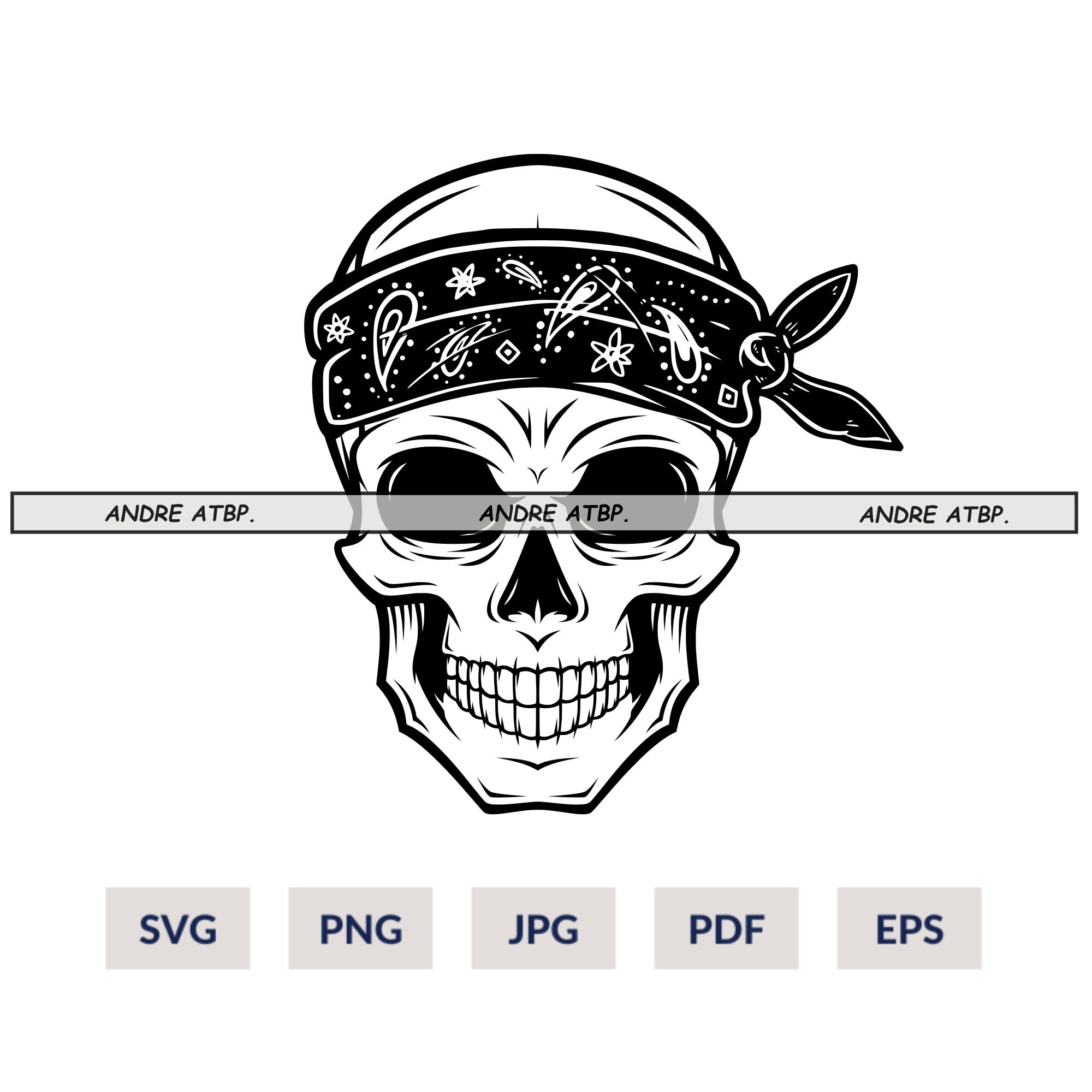 Skull Svg, Bandana Svg, America Svg, Kerchief Svg, American Flag Svg ...