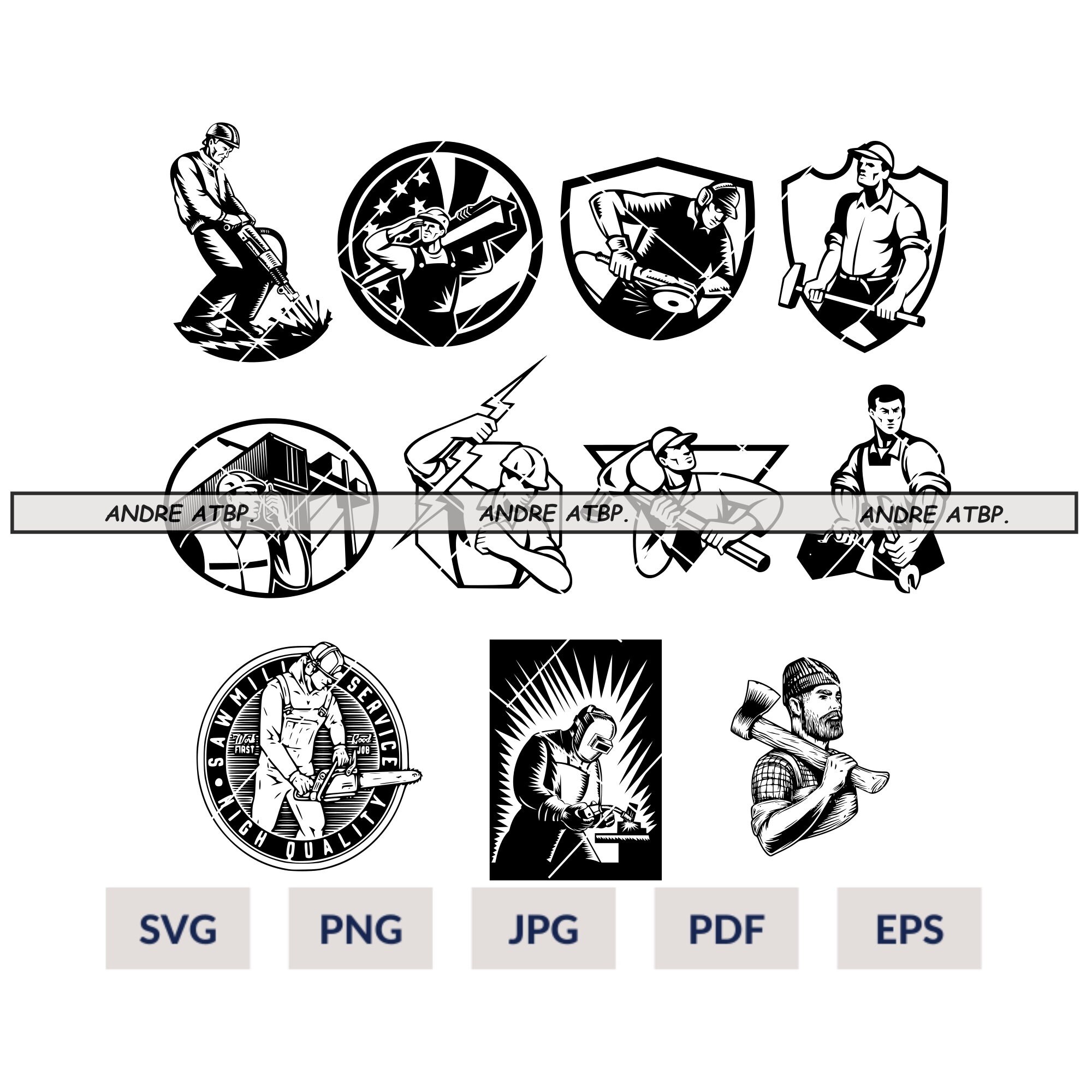 Worker Bundle Svg, Painter Svg, Builder Svg, Plumber Svg, Fathers Day ...