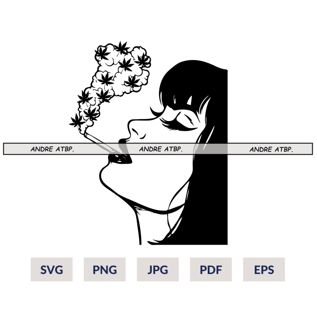 Girl Smoking Weed || Svg Files || Girl Smoking Joint Svg || Smoking ...