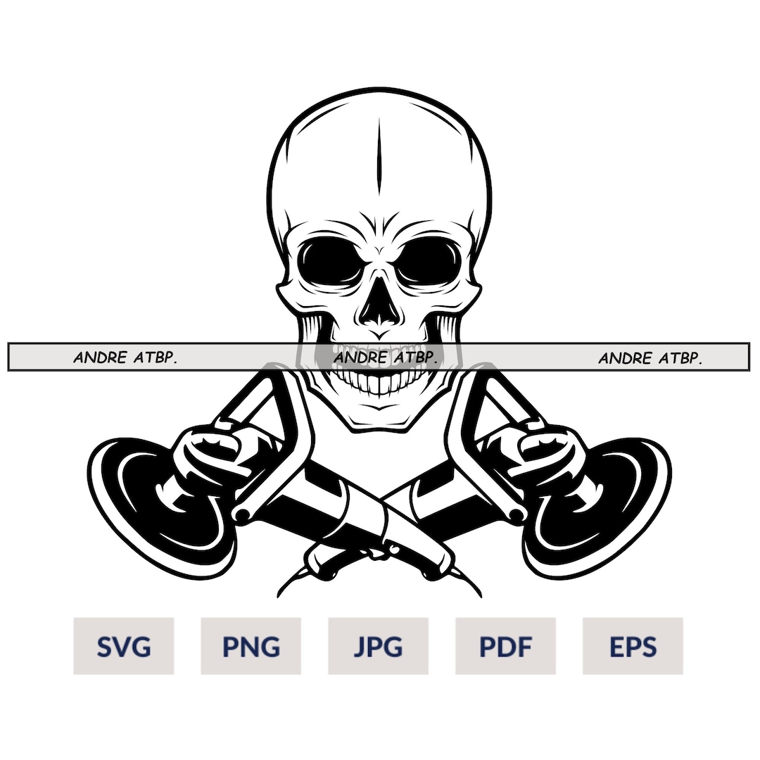 Skull With Polisher Svg, Car Detailing Skull Svg, Car Detailing Svg ...
