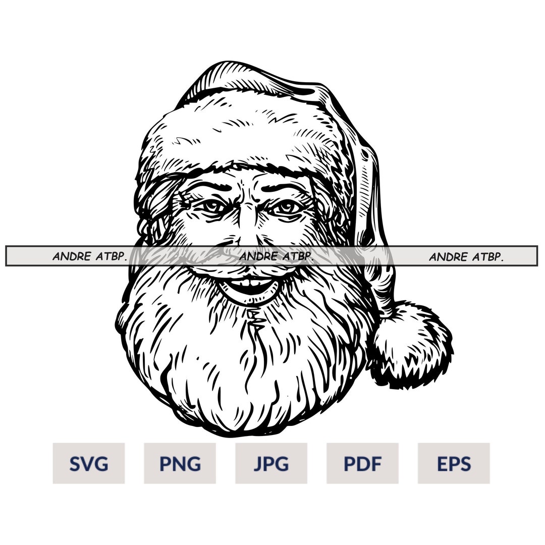 Santa Svg, Santa Head Svg, Christmas Svg, Santa Svg File, Santa Svg Cut ...