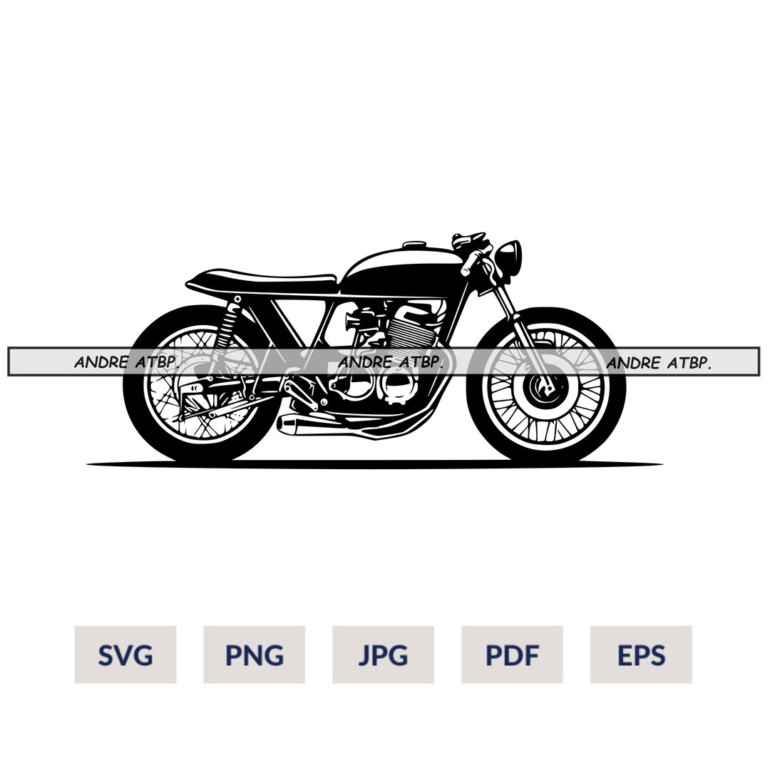 Cafe Racer Motorbike Svg, Motorcycle Clipart, Sports Biker Cut File ...