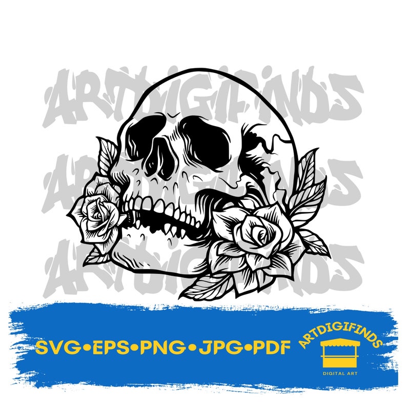 Skull Svg File Flower Skull Svg Skull Cut File Floral Skull - Etsy
