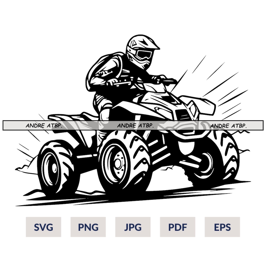 ATV Svg, Atv Racing Svg, 4 Wheeler Svg File, Atv Clipart, Quad Riding ...