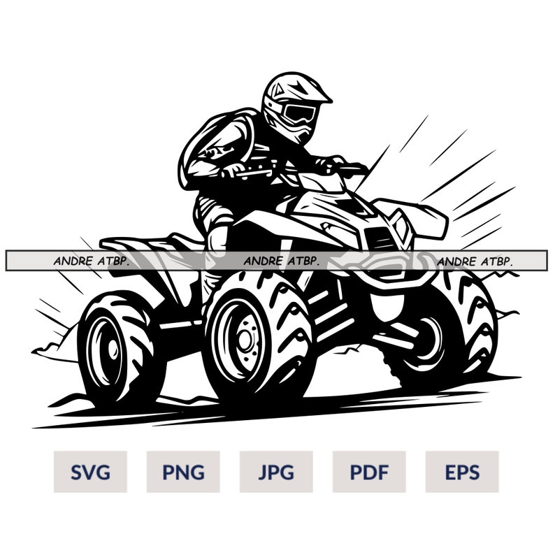ATV Svg, Atv Racing Svg, 4 Wheeler Svg File, Atv Clipart, Quad Riding ...