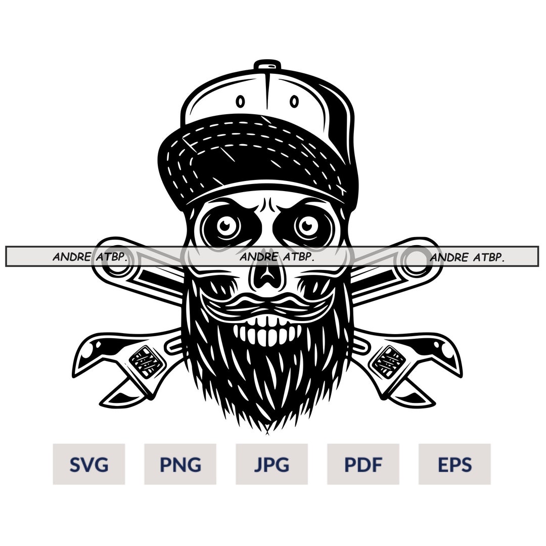 Skull Mechanic Svg Skull With Wrenches Svg Mechanic Logo - Etsy