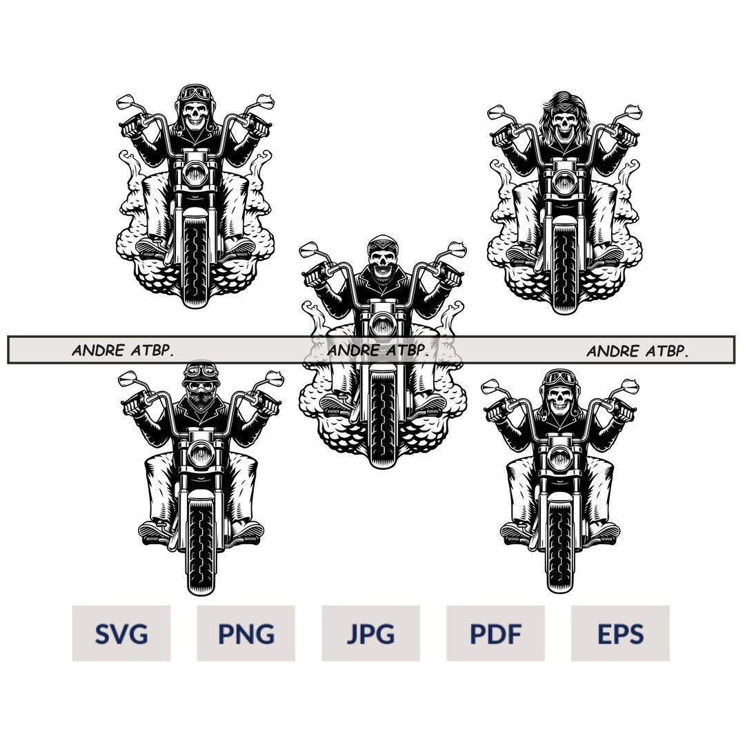 Skeleton Riding Motorcycle Bundle Svg , Dead Skeleton Rider Svg ...
