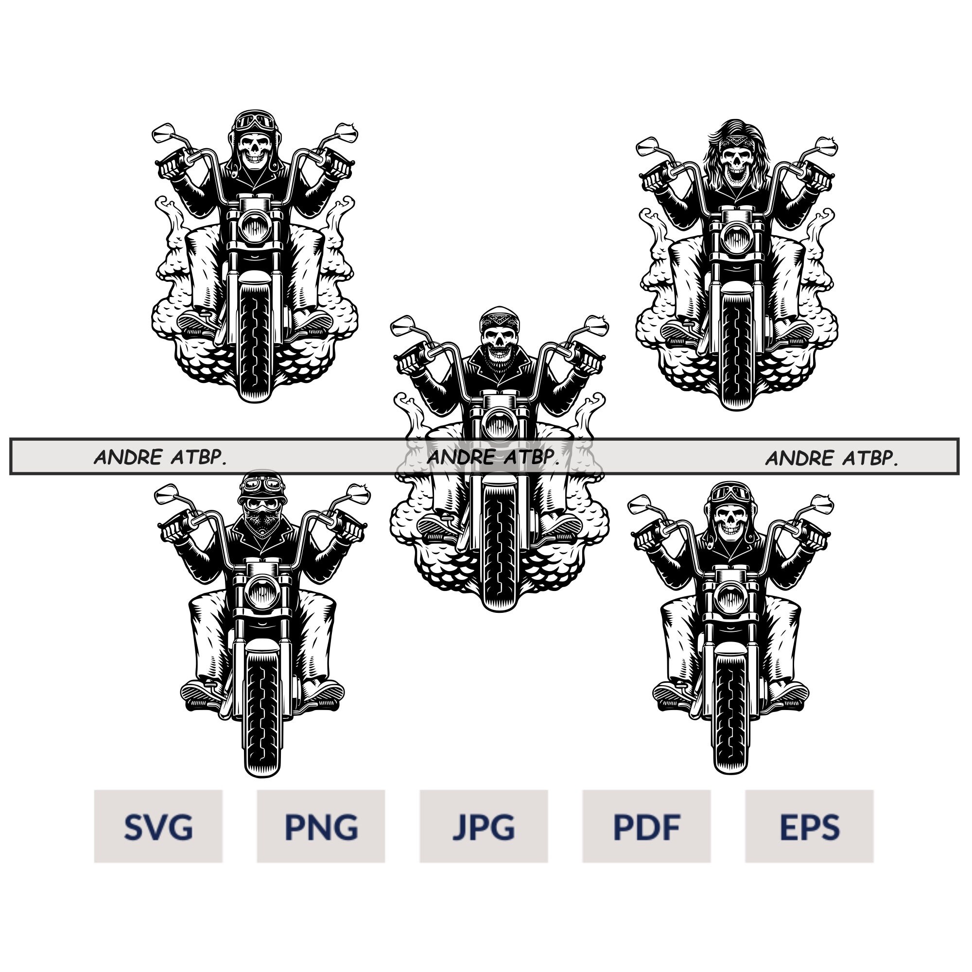 Skeleton Riding Motorcycle Bundle Svg , Dead Skeleton Rider Svg ...