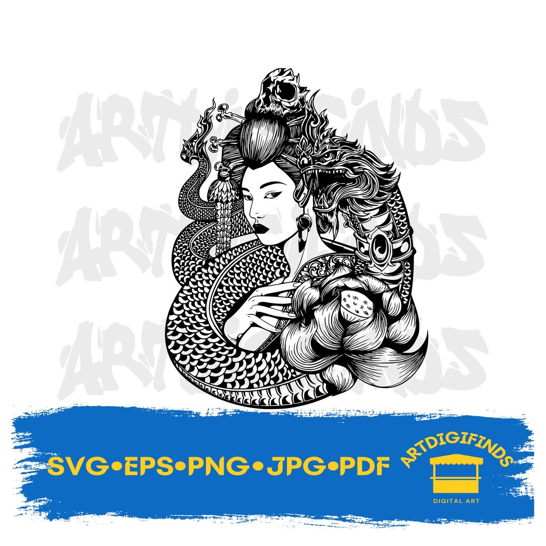 Geisha Svg Geisha Clipart Geisha Cutfile Geisha Png - Etsy