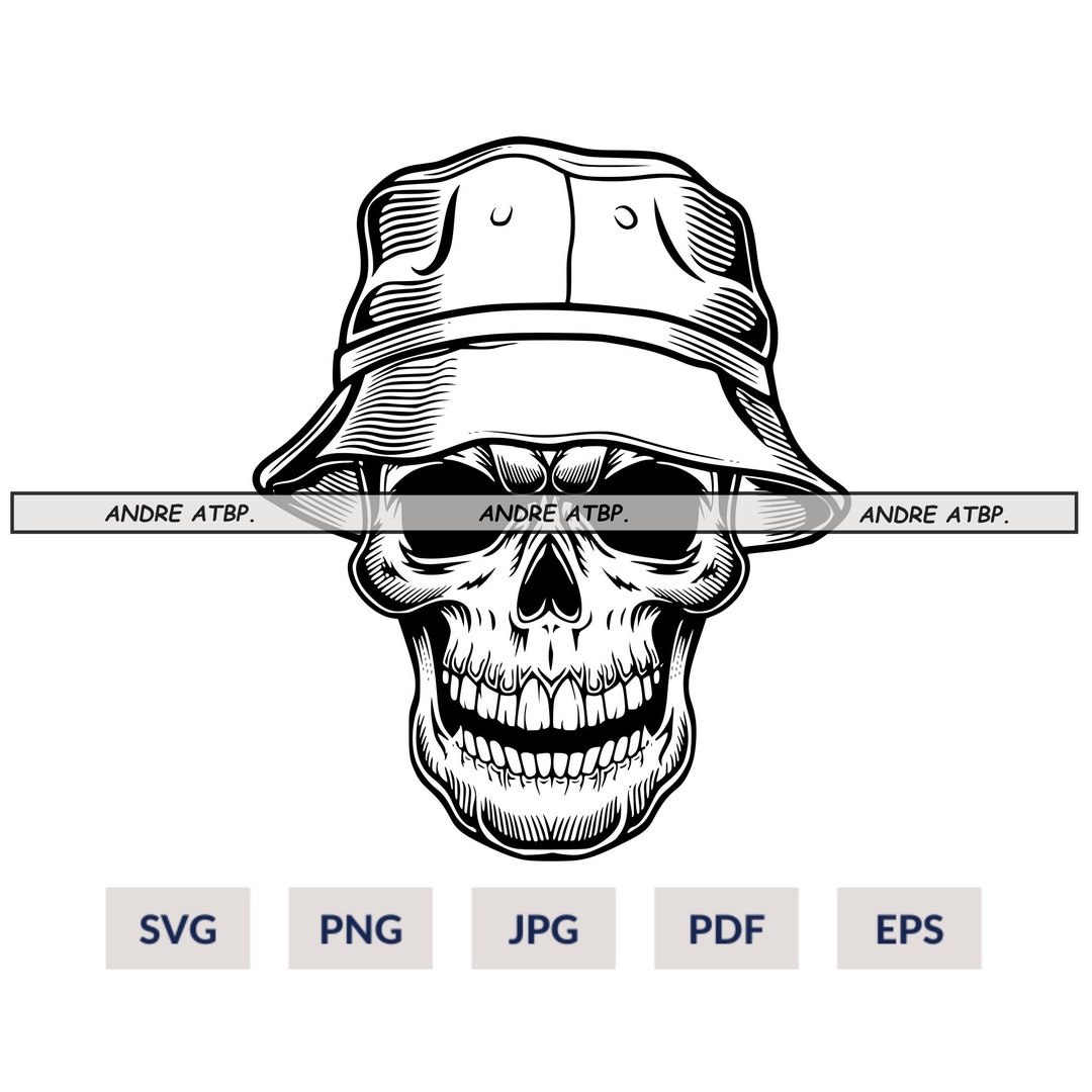 Bucket Hat Skull SVG, Skeleton Cap SVG, Dad Hat Skull Svg, Skull With ...
