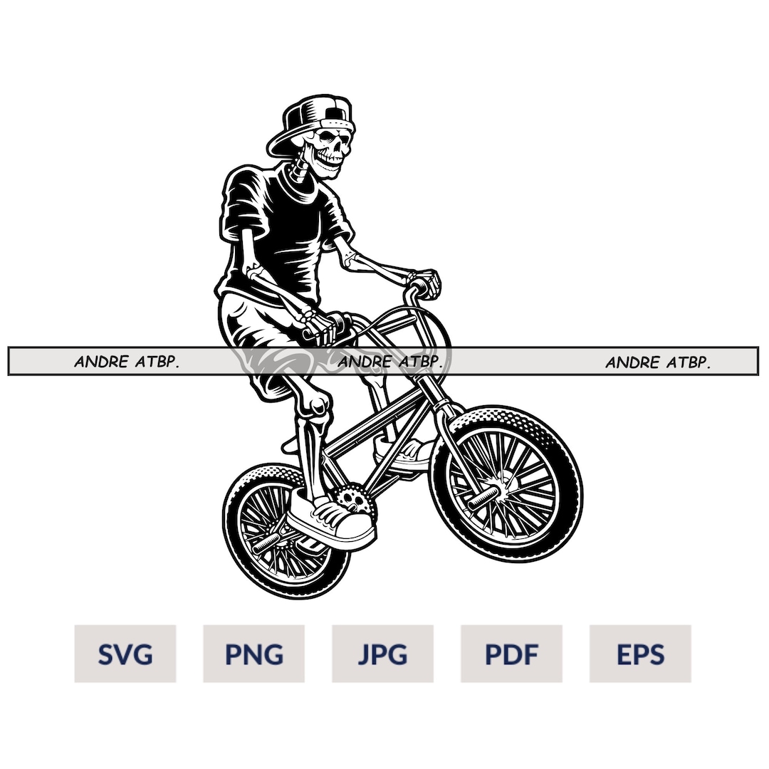 Skeleton Riding Bicycle SVG | Cycling SVG | Bike SVG | Bmx Athlete ...