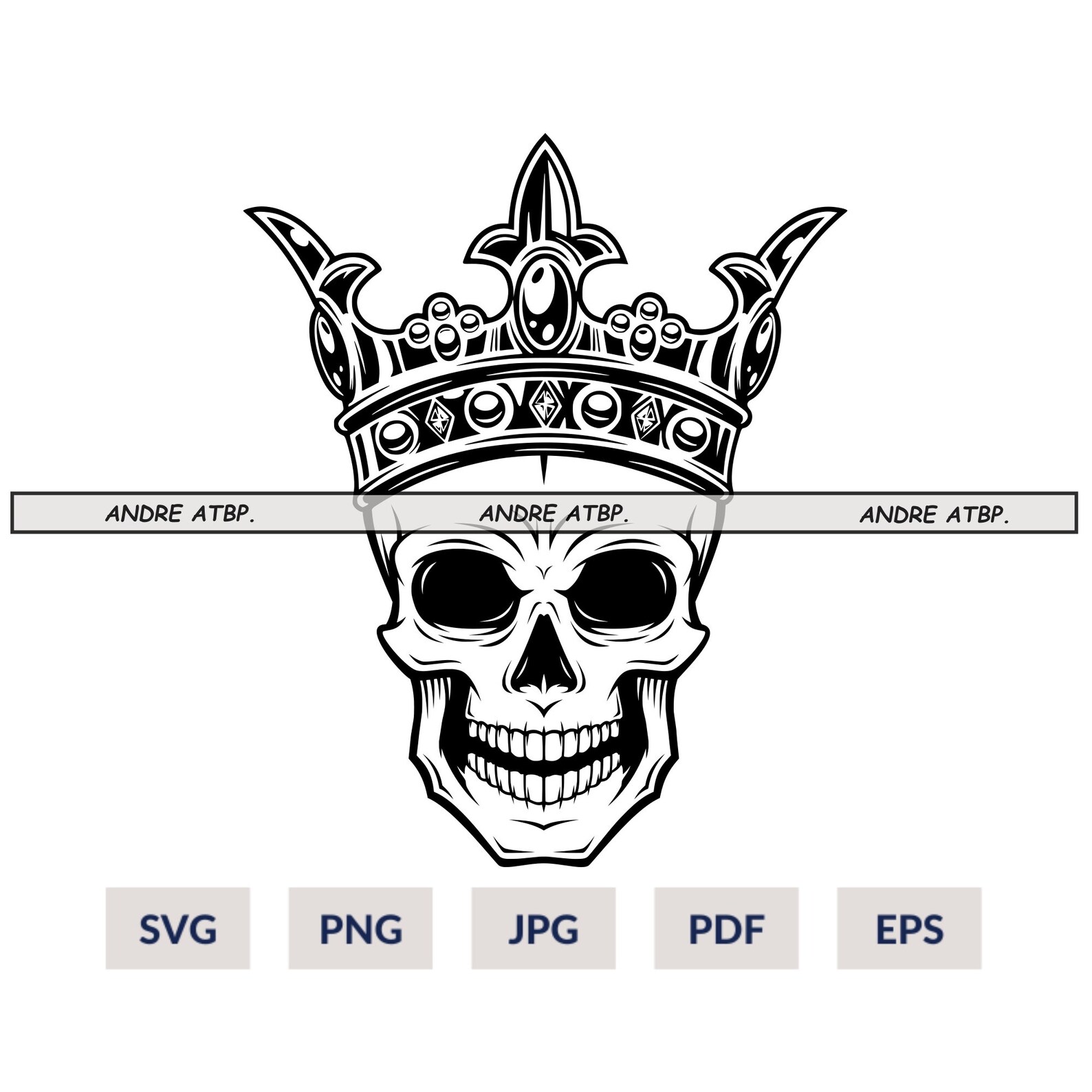 King Skull Svg, Skull Svg, Skull King Svg, King Skull Clipart, Skeleton ...
