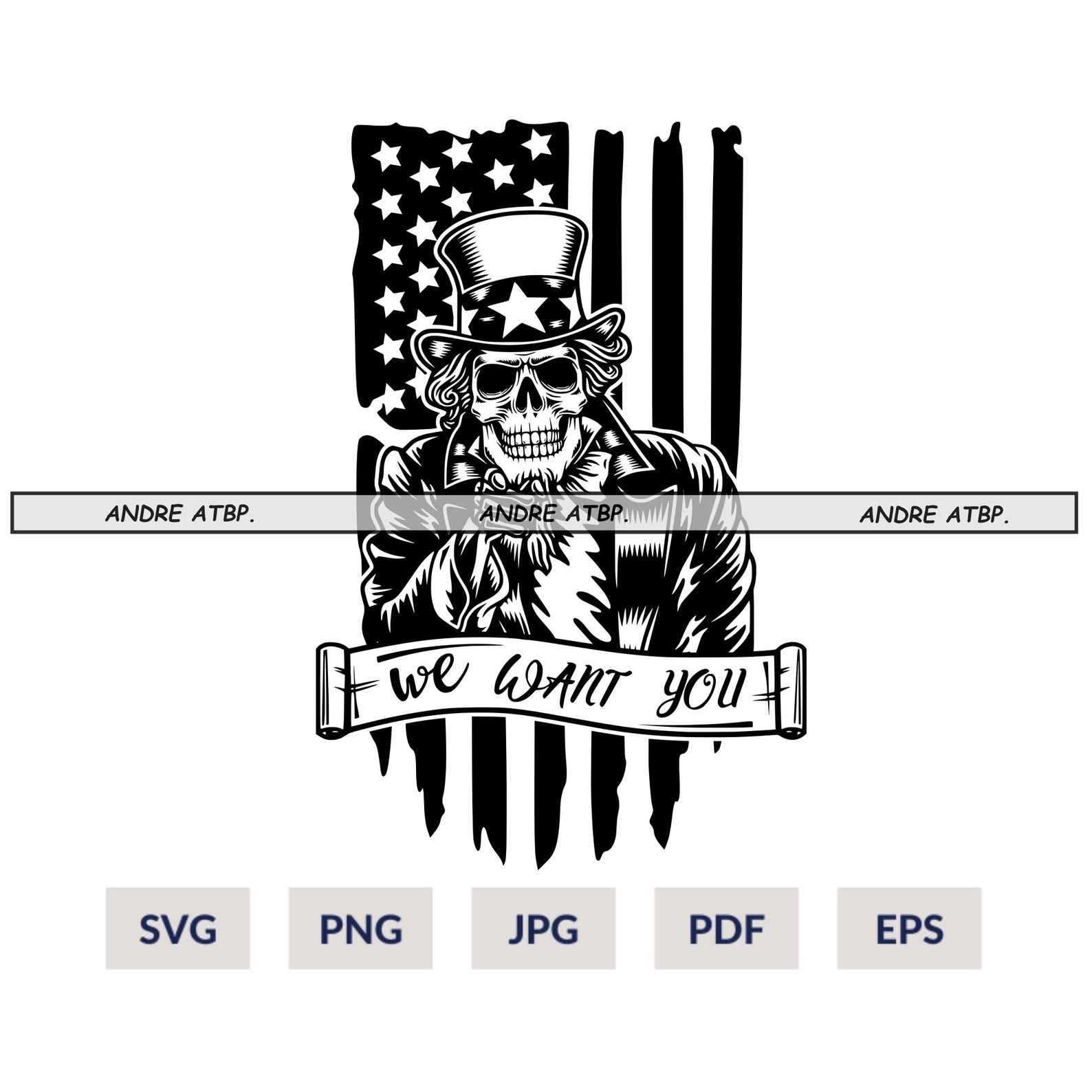 Skull Uncle Sam SVG | Patriotic SVG | USA T-shirt Tattoo Logo Decal ...