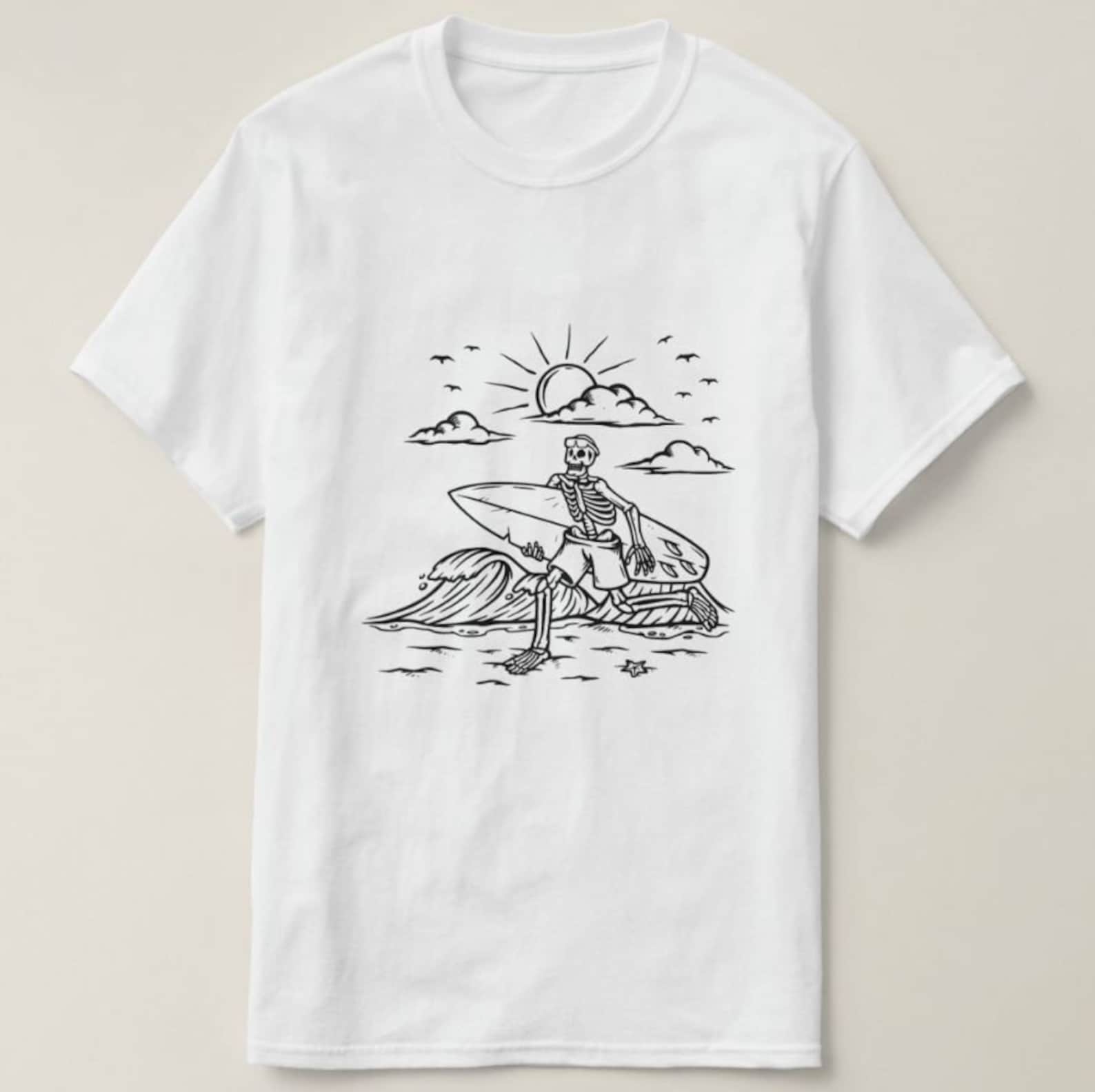 Surfing Skeleton SVG, Surf T-shirt Logo Graphics, Cut Files, Surfer ...