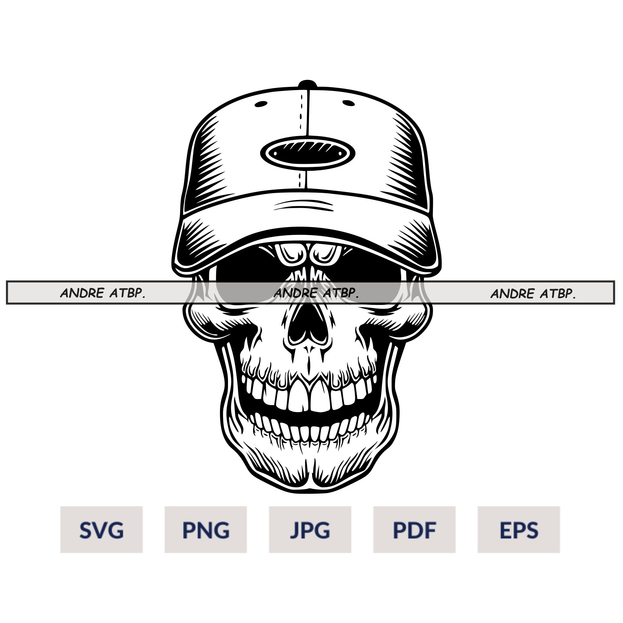 Dad Hat Skull SVG, Skull Svg, Baseball Hat Svg, Skeleton Baseball Cap ...