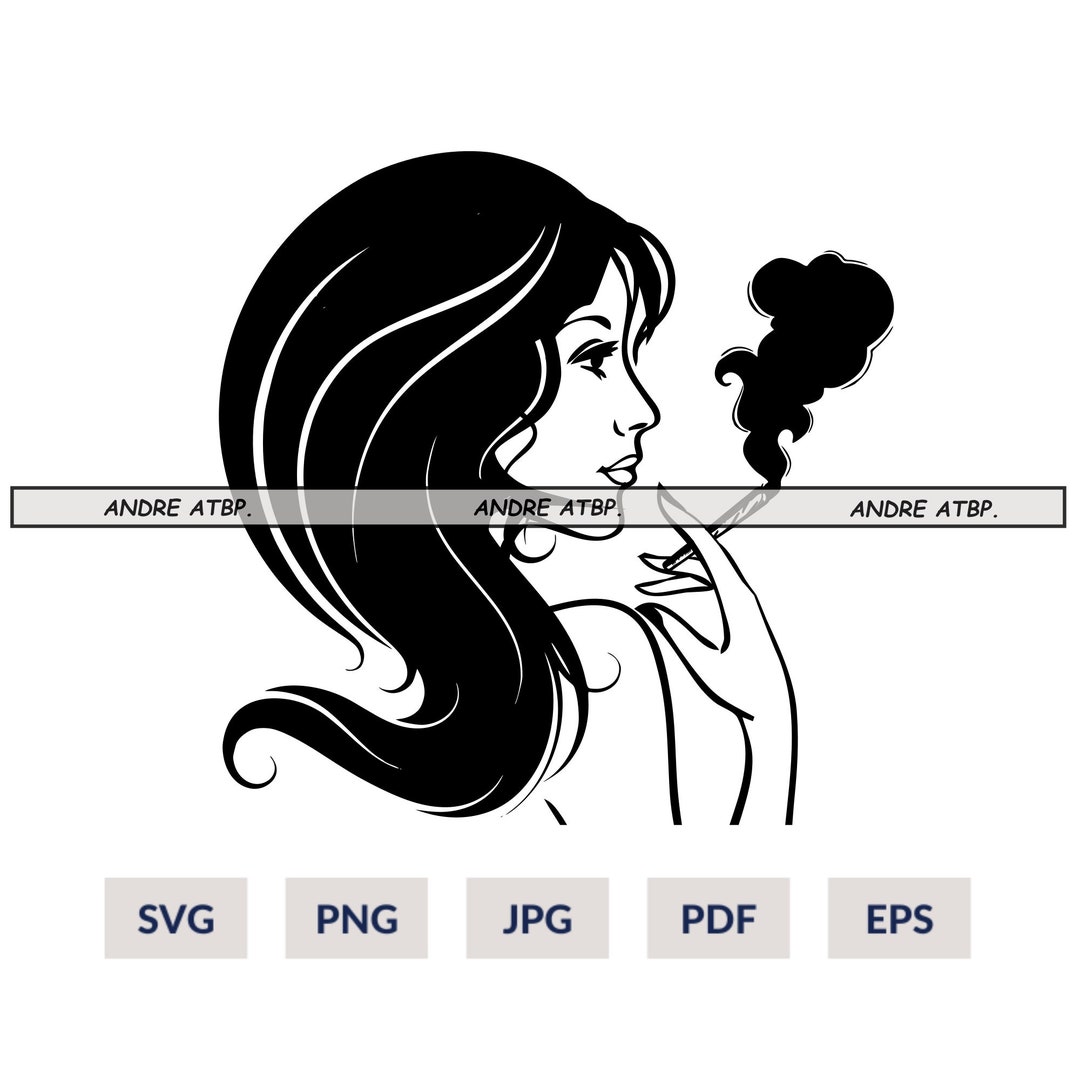 Girl Smoking Weed || Svg Files || Girl Smoking Joint Svg || Smoking Cannabis Svg || Girl Smoking ...