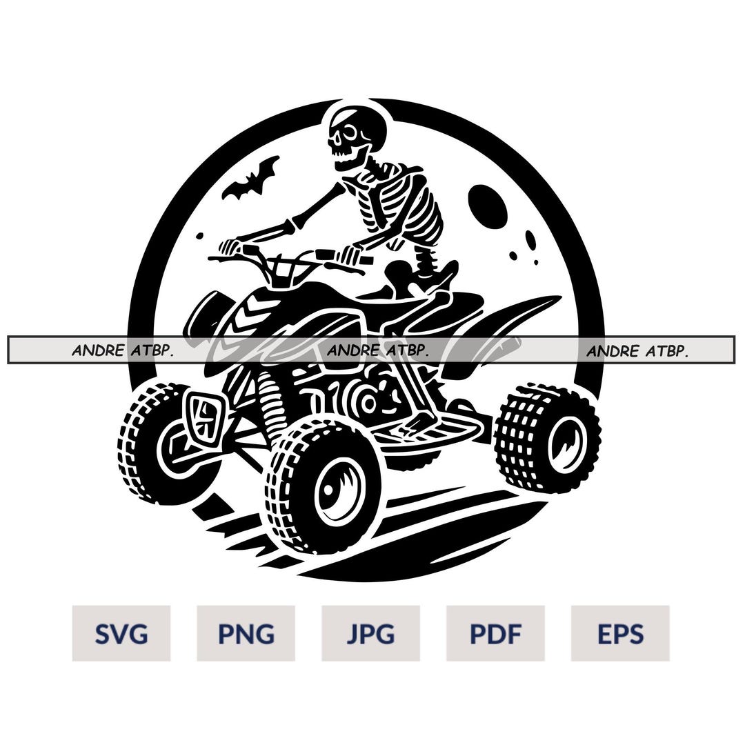 Skeleton Riding ATV Clipart | Halloween Skull Quad Bike Clip Art ...