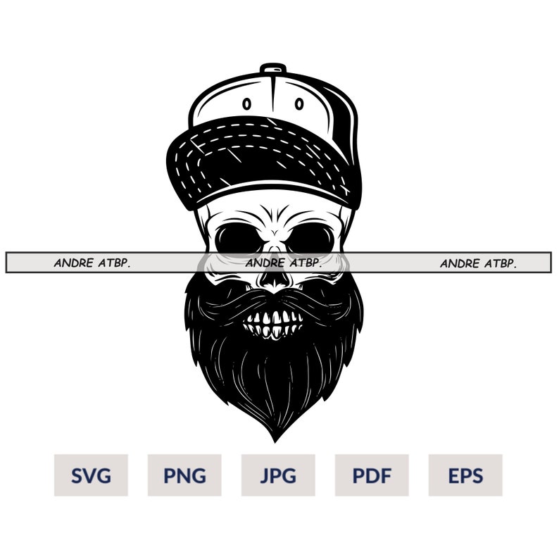 Beard Skull With Dad Hat Svg | Badass Beard Dad Svg | Dad Life Svg ...