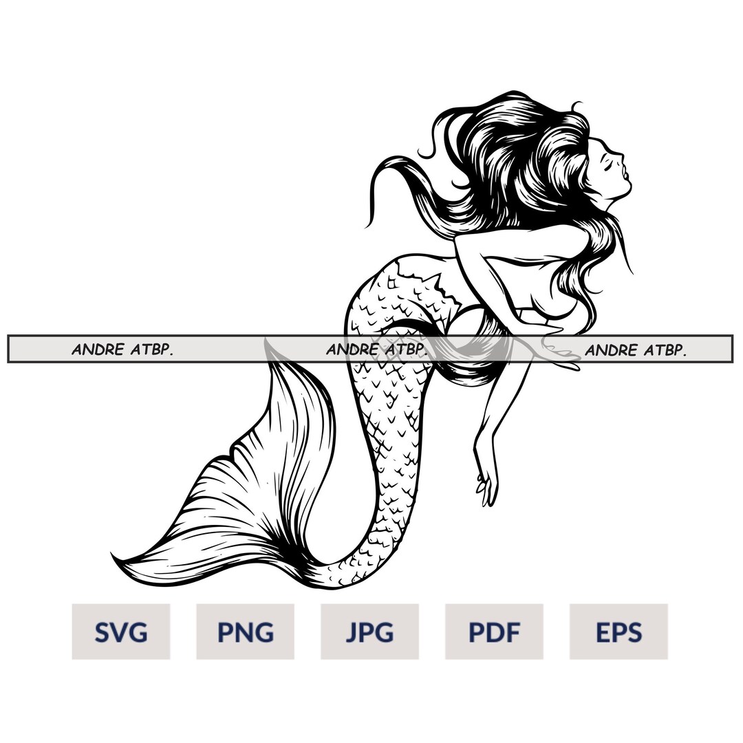 Mermaid SVG | Mermaid Cut File | Mermaid Clipart Stencil | Cricut ...
