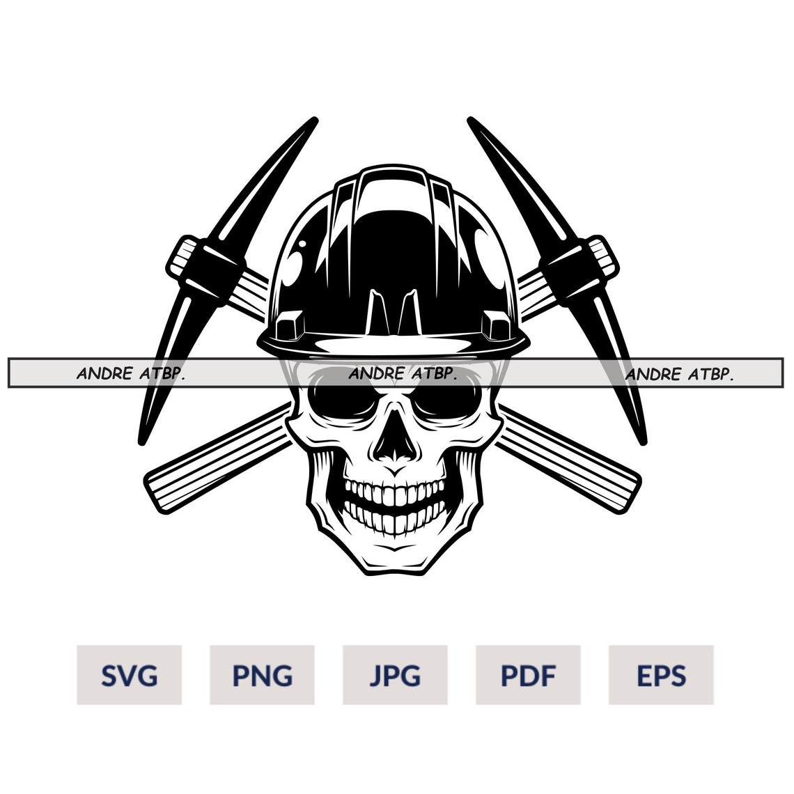 Mining Skull Svg | Coal Miner Skull Svg | Skull Clipart | Miner Svg ...