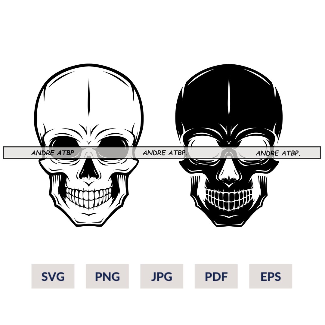 Skull Svg Skull Head Svg Skeleton Svg Skull Clipart Skull Illustration ...