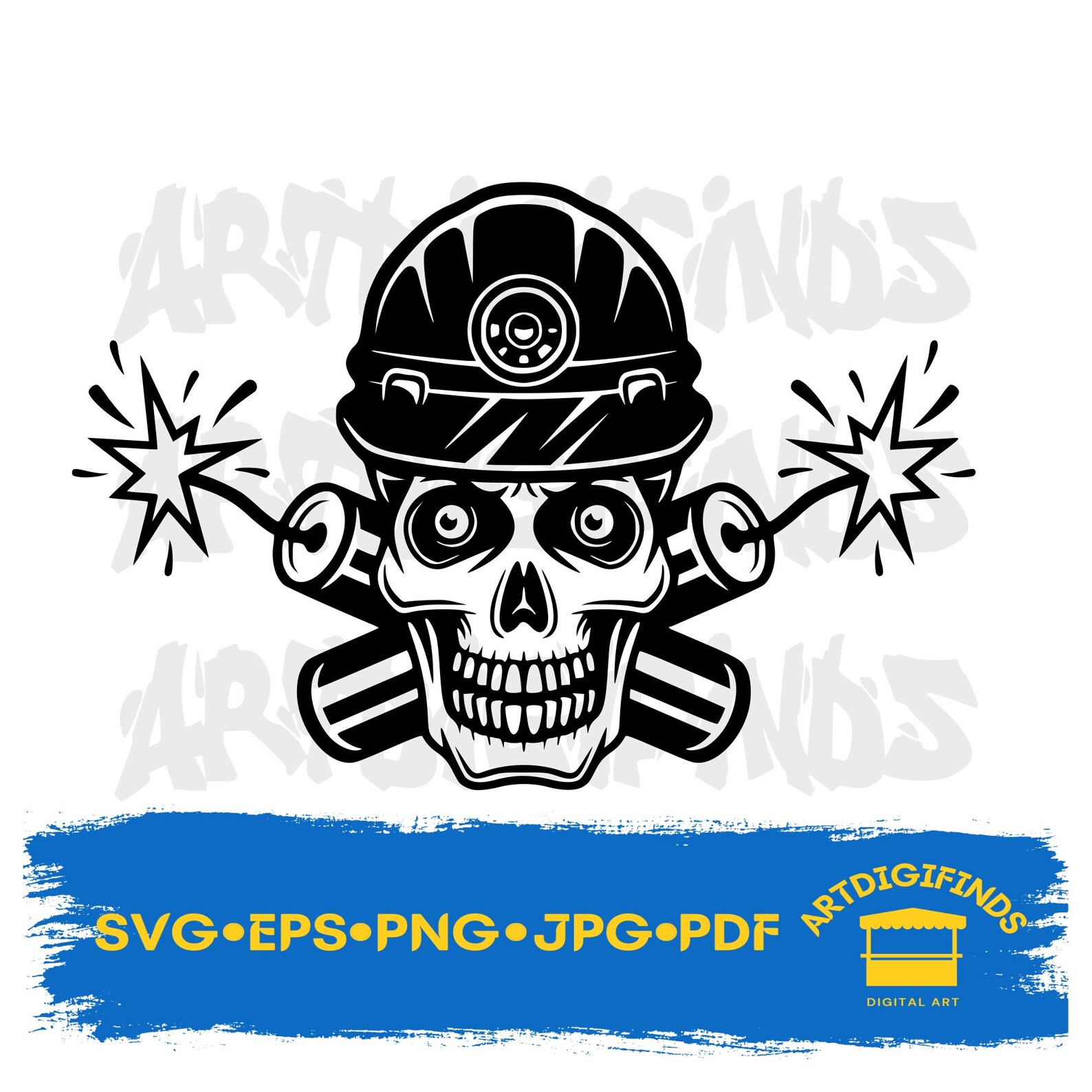 Skull Miner Svg Mining Svg Skull Svg Miner Dad Svg Mining - Etsy