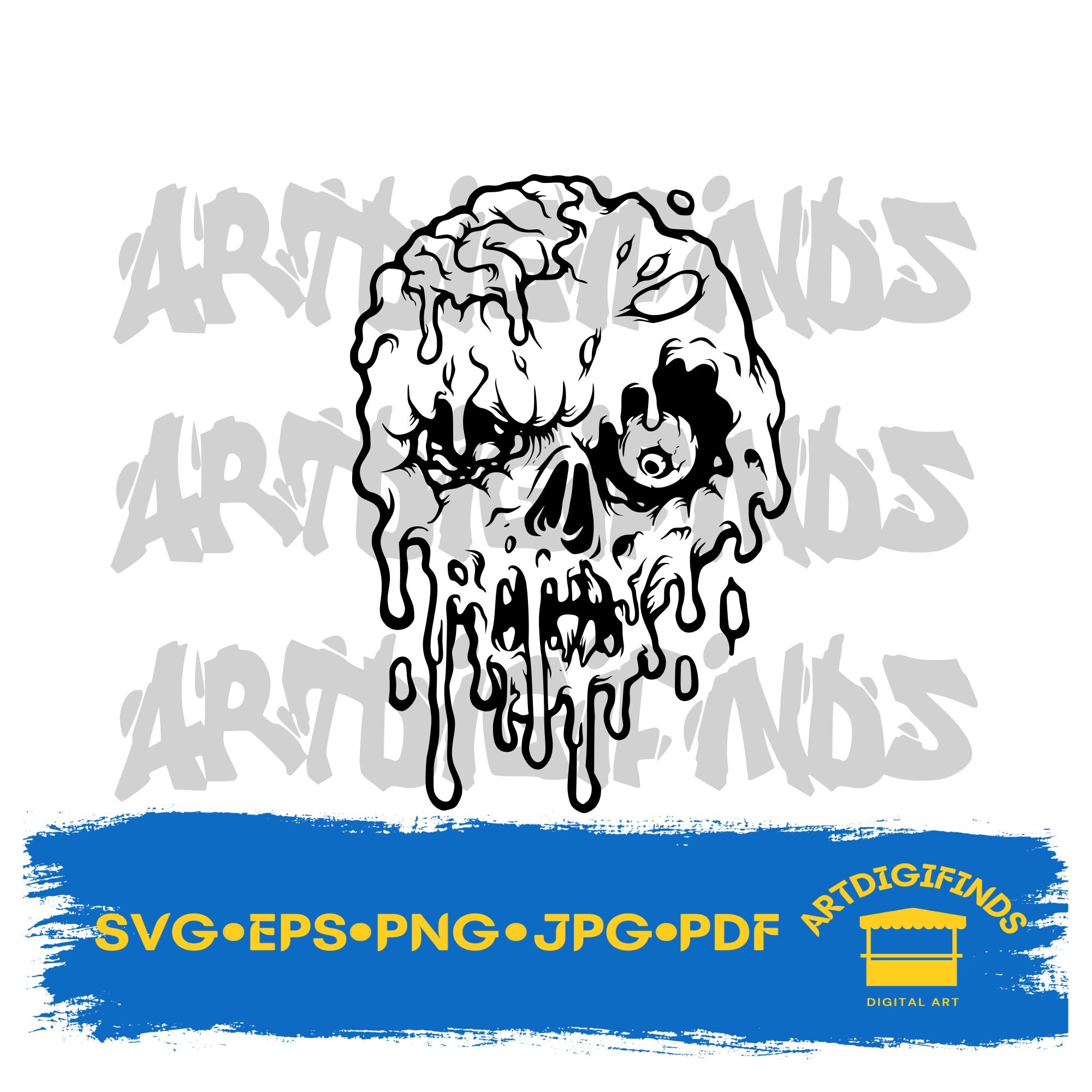 Melting Skull SVG Skeleton SVG Gothic Decal T-shirt - Etsy Australia