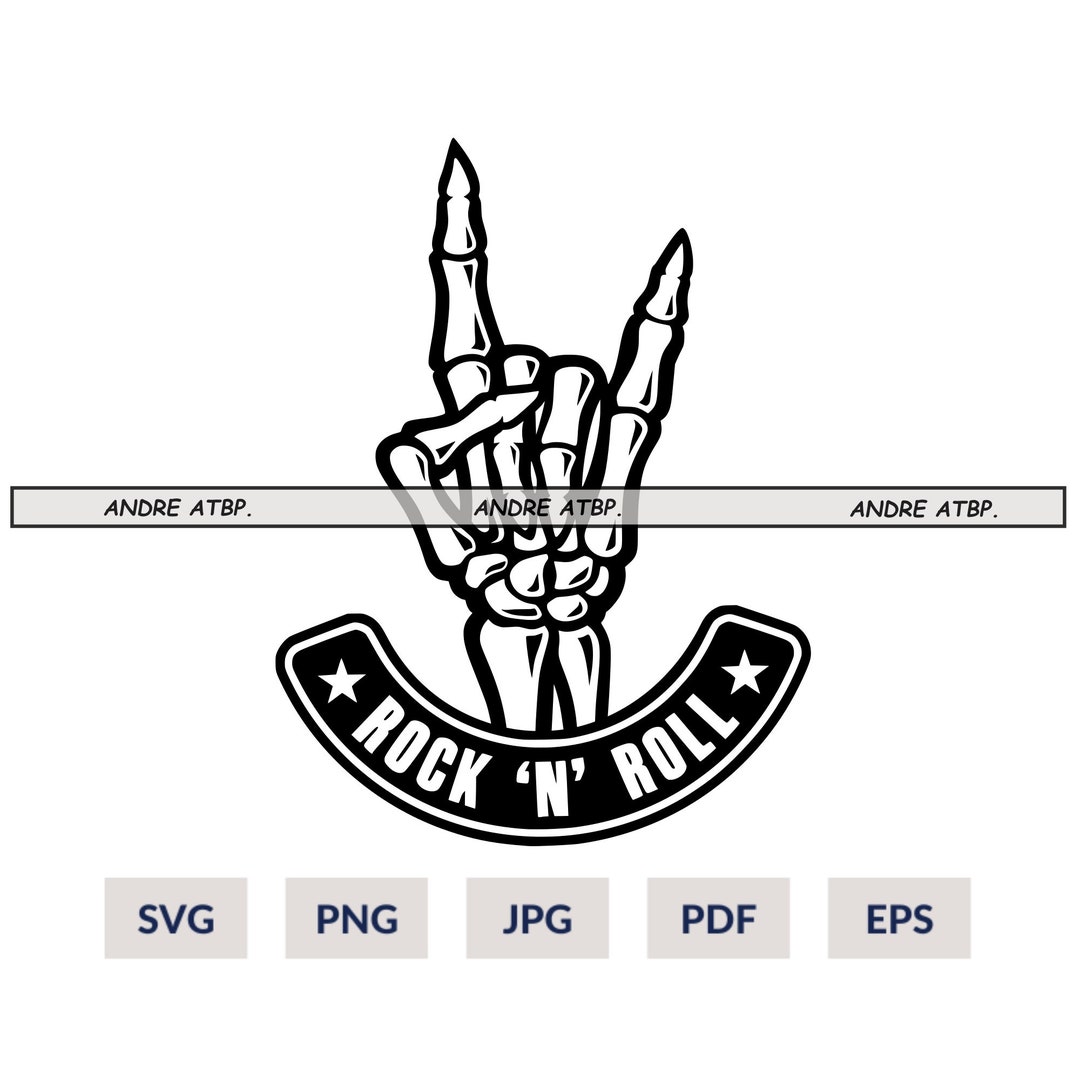 Rock and Roll Music SVG | Rock N Roll SVG | Rock Hand Sign Svg | Rock N ...