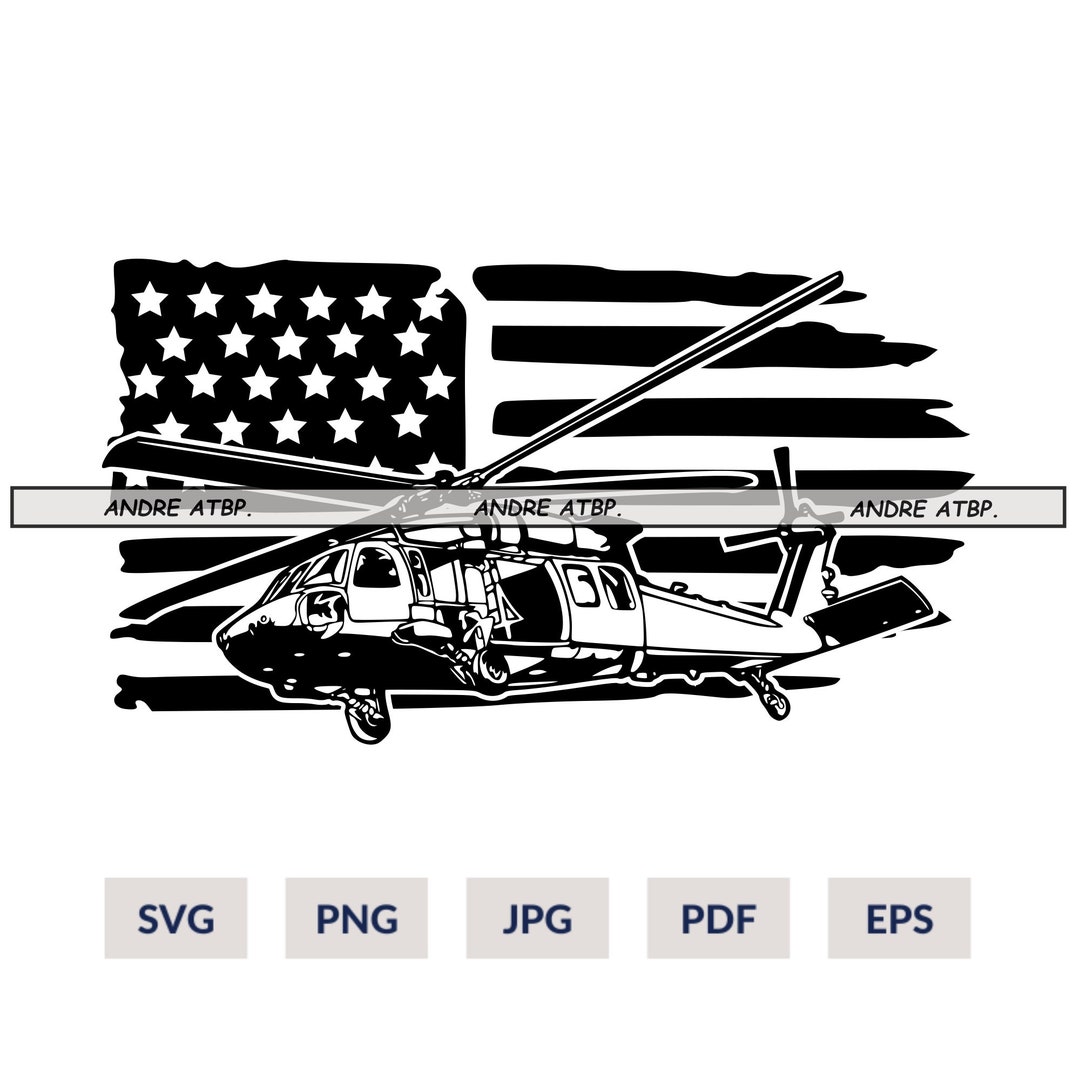 US Black Hawk Helicopter SVG | Army Military Decal Sticker Graphics ...