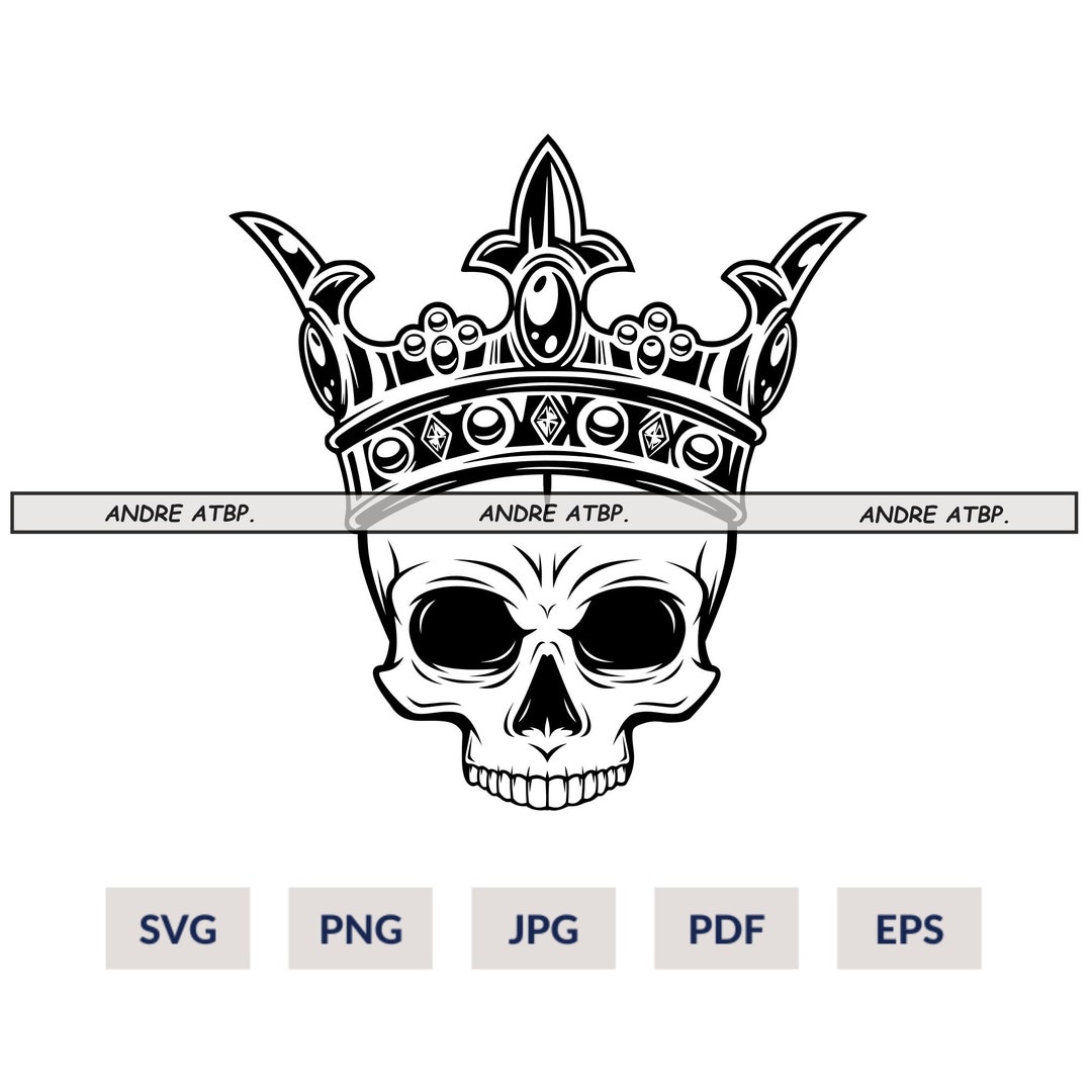 King Skull Svg, Skull Svg, Skull King Svg, King Skull Clipart, Skeleton ...